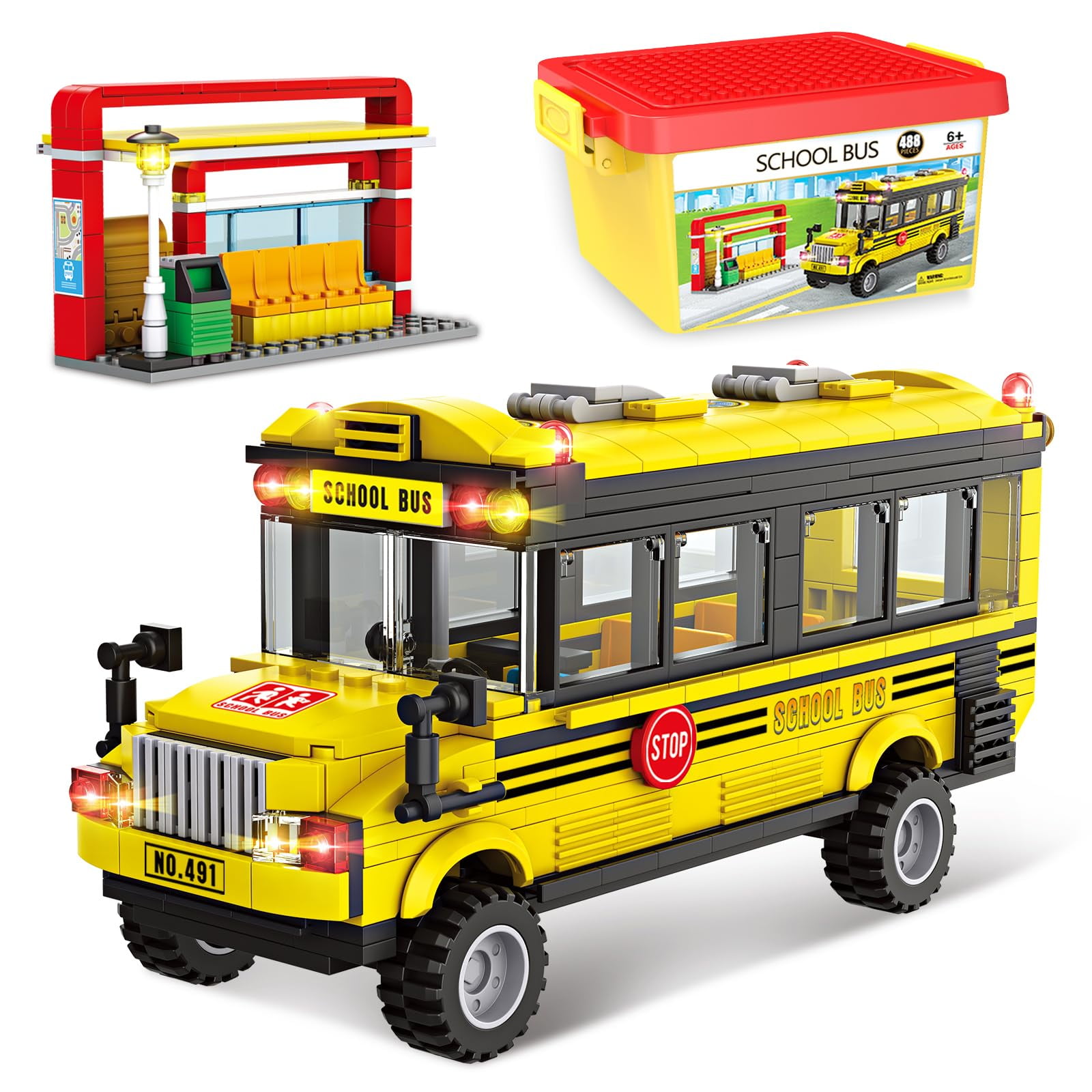 School Building Blocks RRF12 Set, City School Construction Playset with ...
