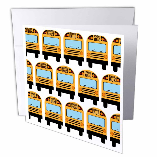 School Bus 12 Greeting Cards with envelopes gc-183198-2 - Walmart.com