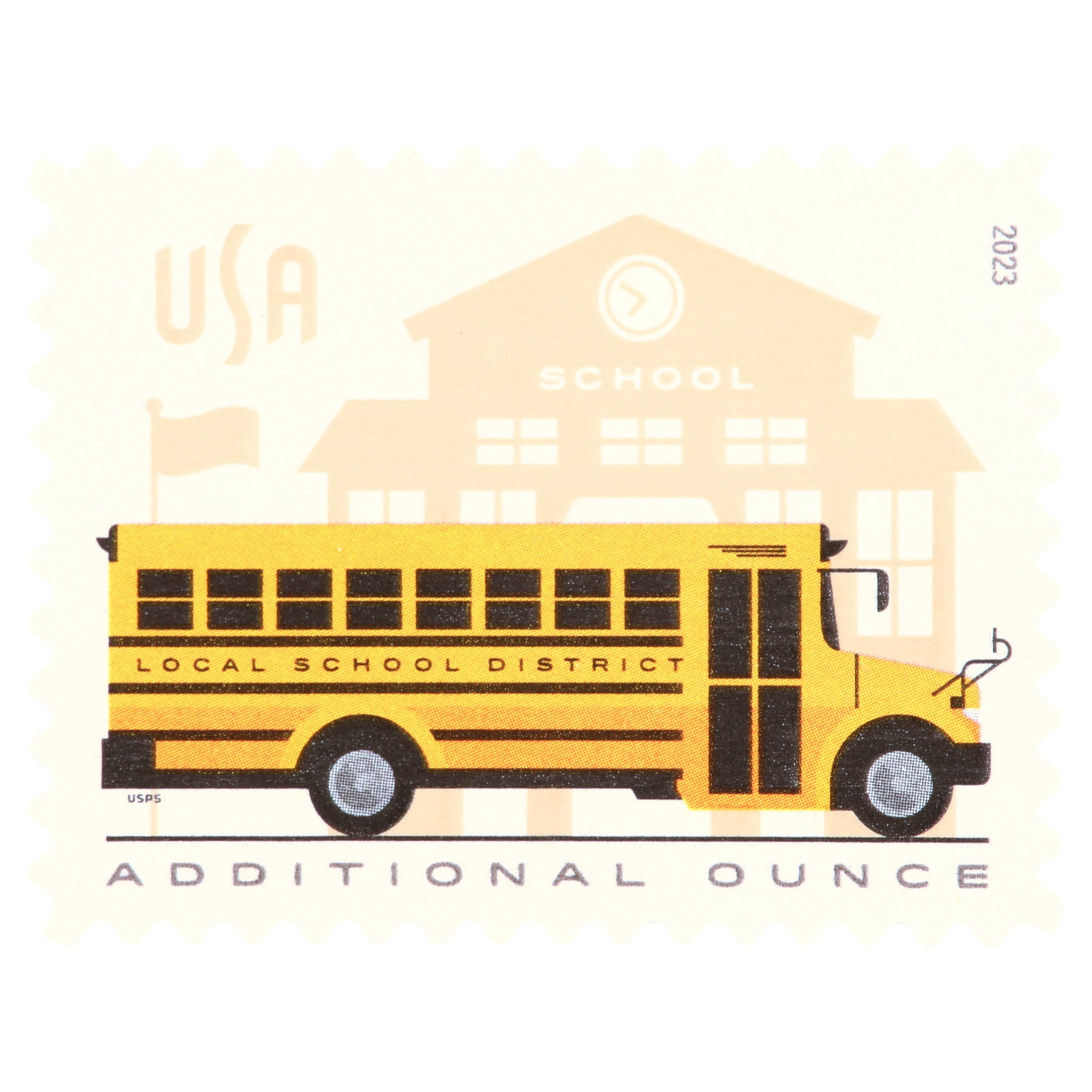 USPS School Bus Postage Stamps for Mailing, First Class, Additional ...