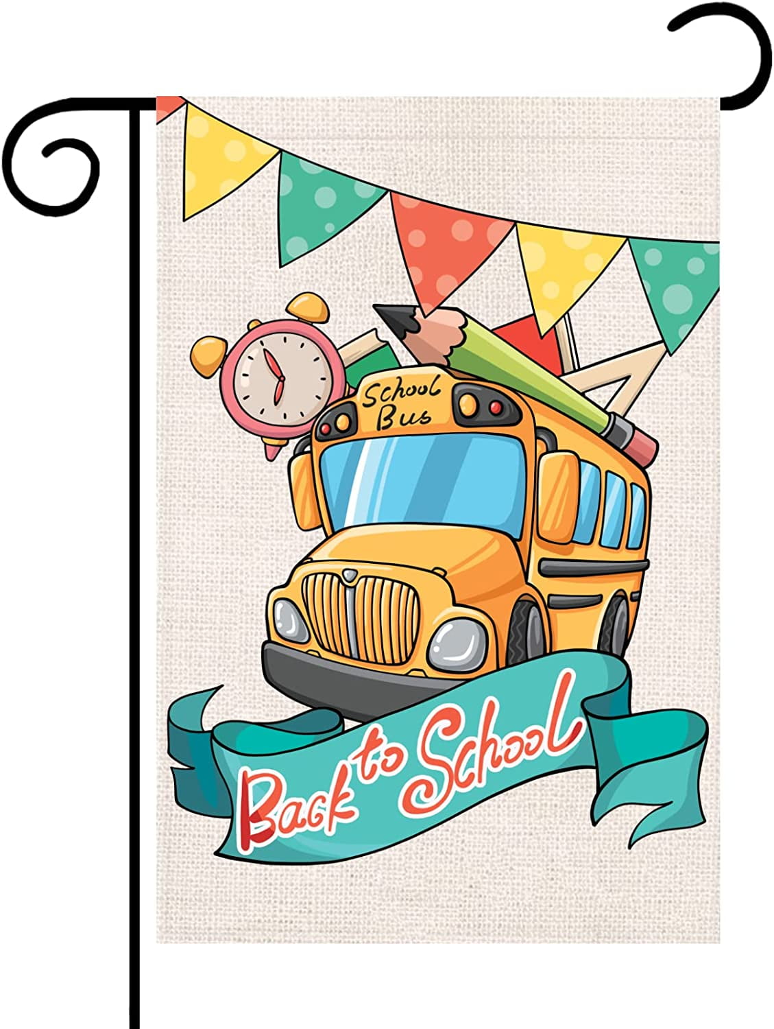 School Bus Back to School Garden Flag 12x18 inch Double Sided Small ...