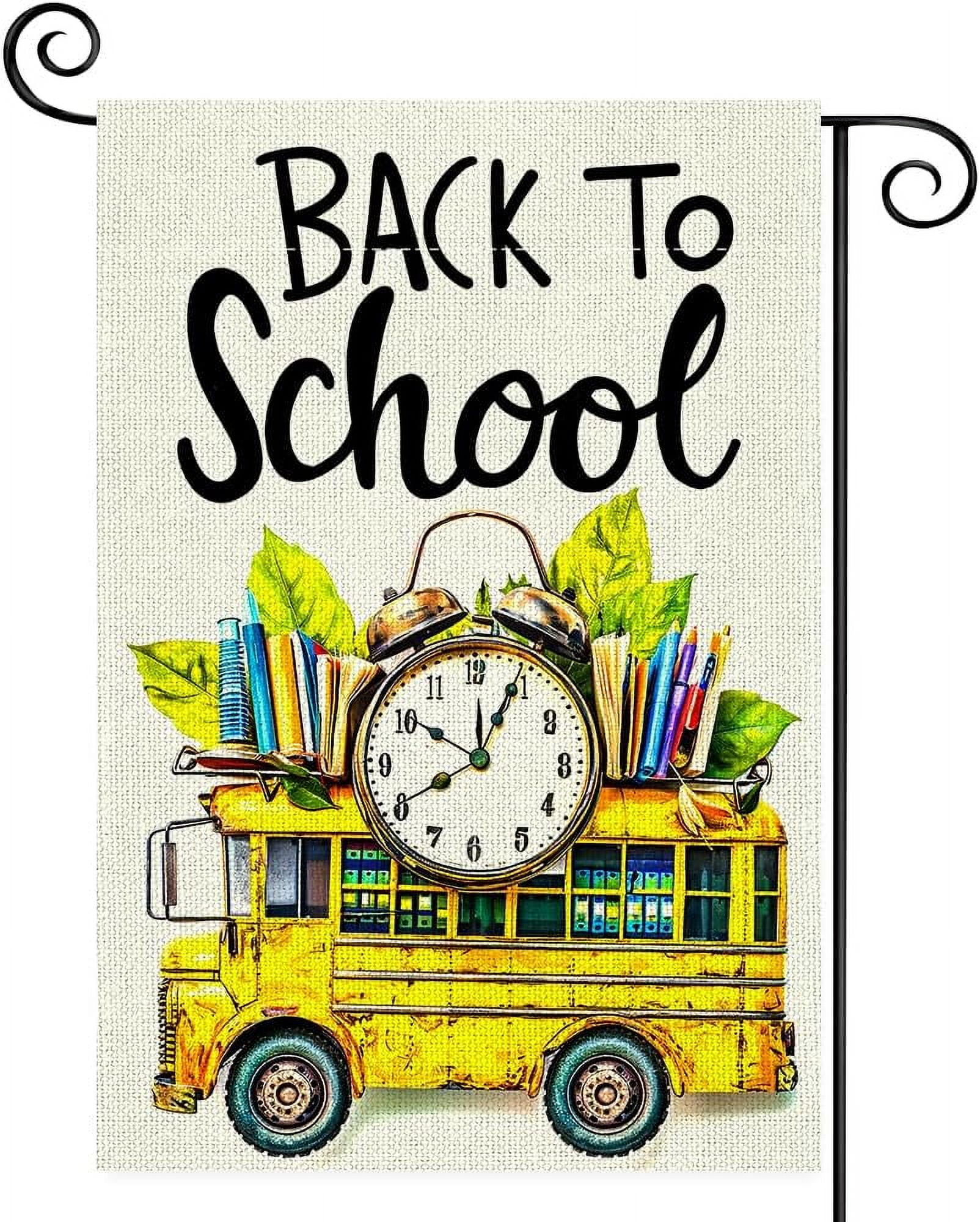School Bus Back to School Garden Flag Double Sided, Best Choice School ...