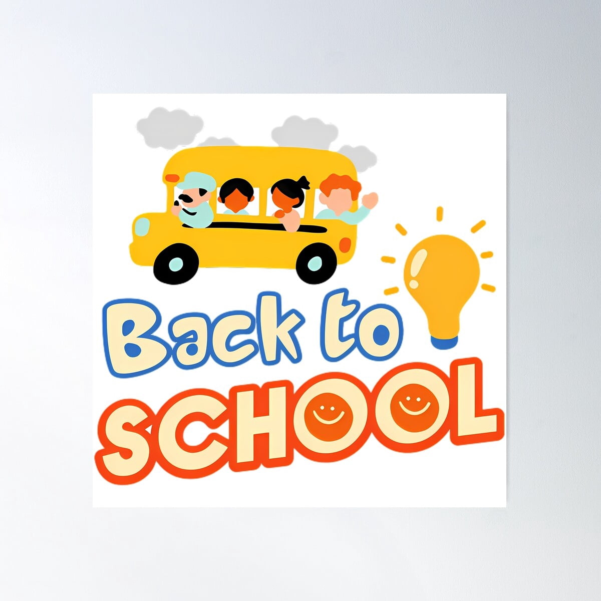 School Bus Back To School Poster Wall Art, Modern Wall Decor For Living ...