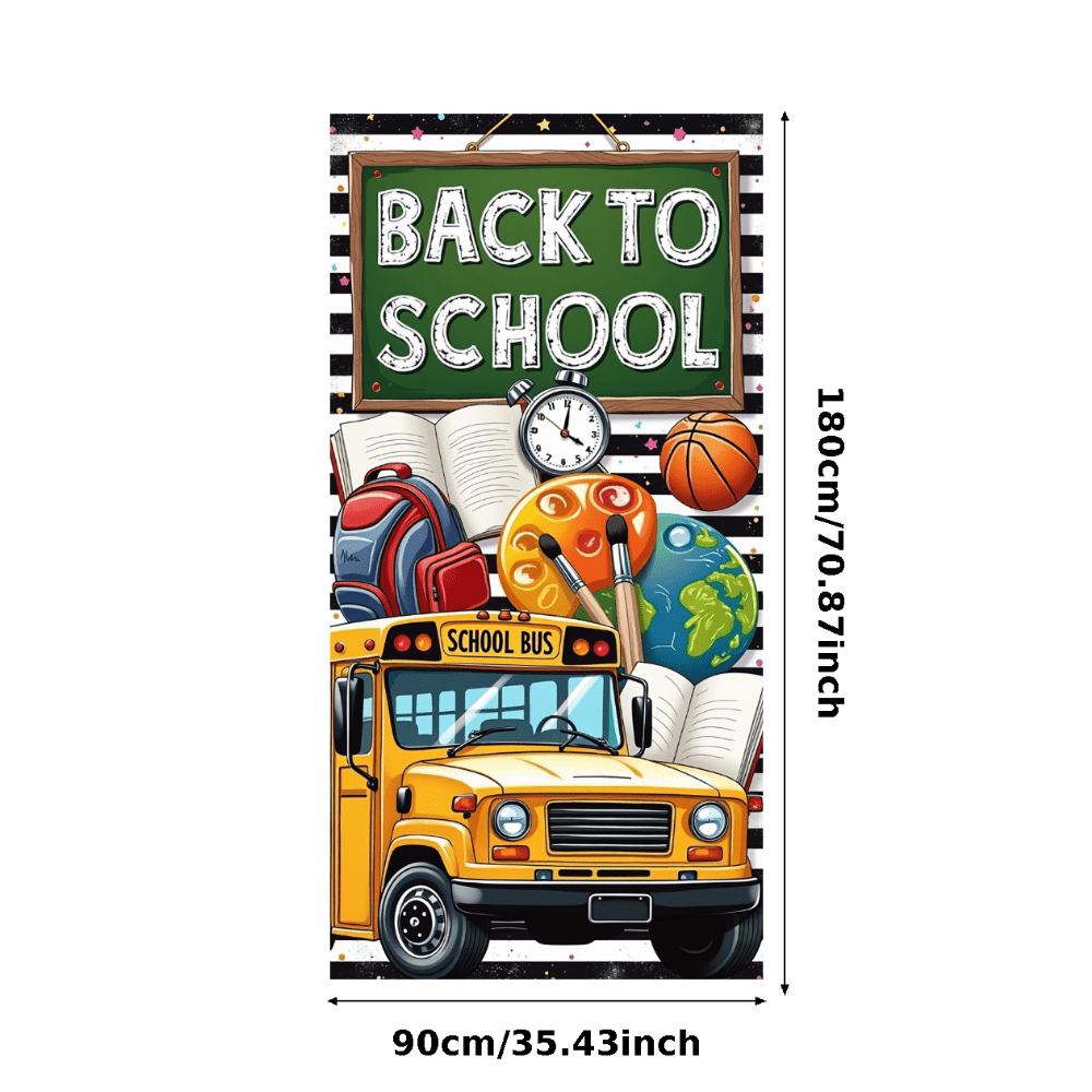 School Bus Back to School Decorative Banner Educational Theme for ...