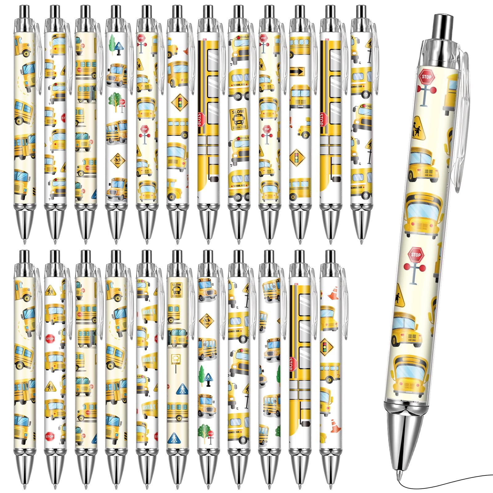 School Bus Ballpoint Pens - 24 Pcs Driver Appreciation Gifts Set Work ...