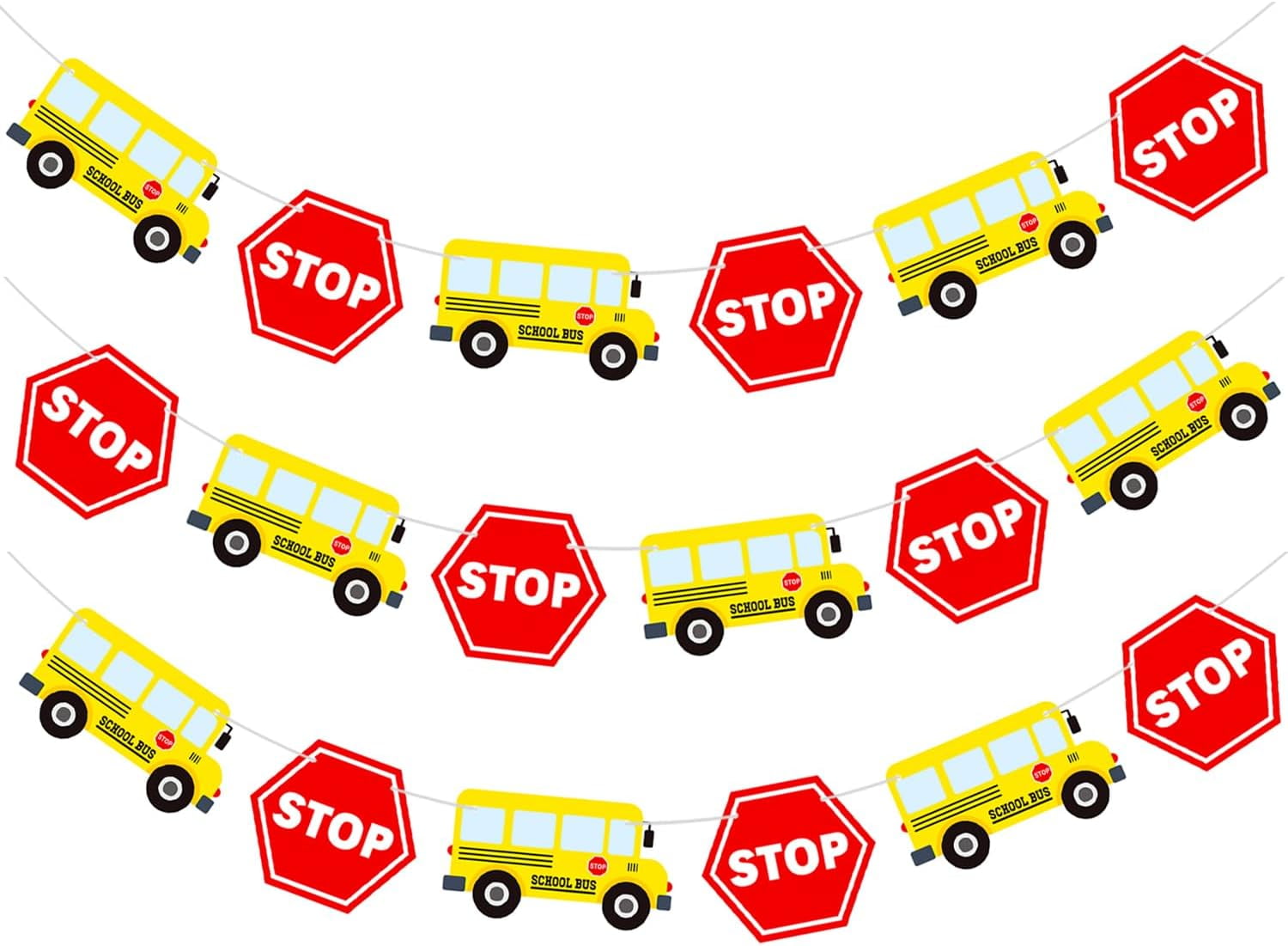 School Bus Banners Back to School Party Decorations 2PCS School Bus ...
