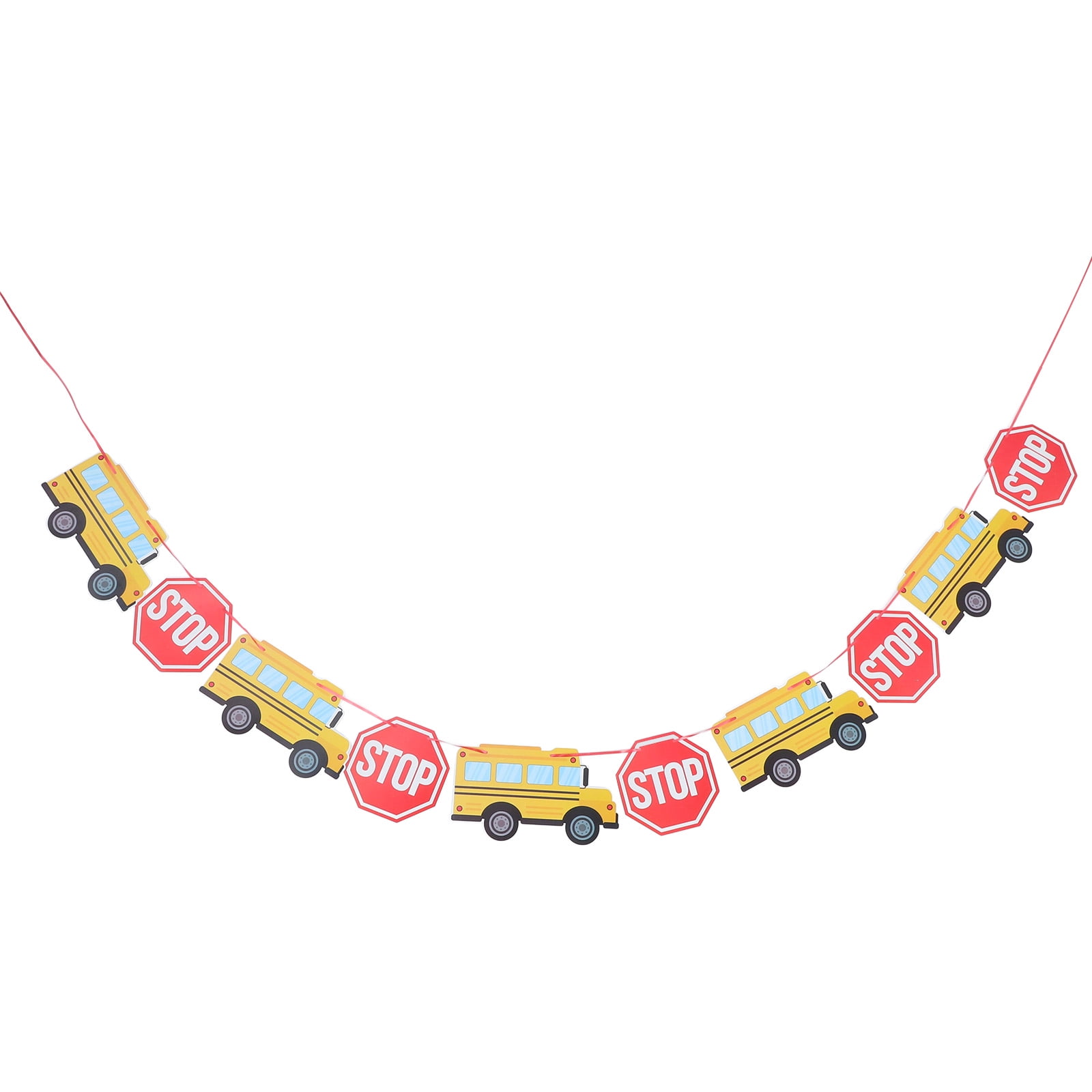 School Bus Birthday Party Decorations Home Season Gate Banner Swirl ...