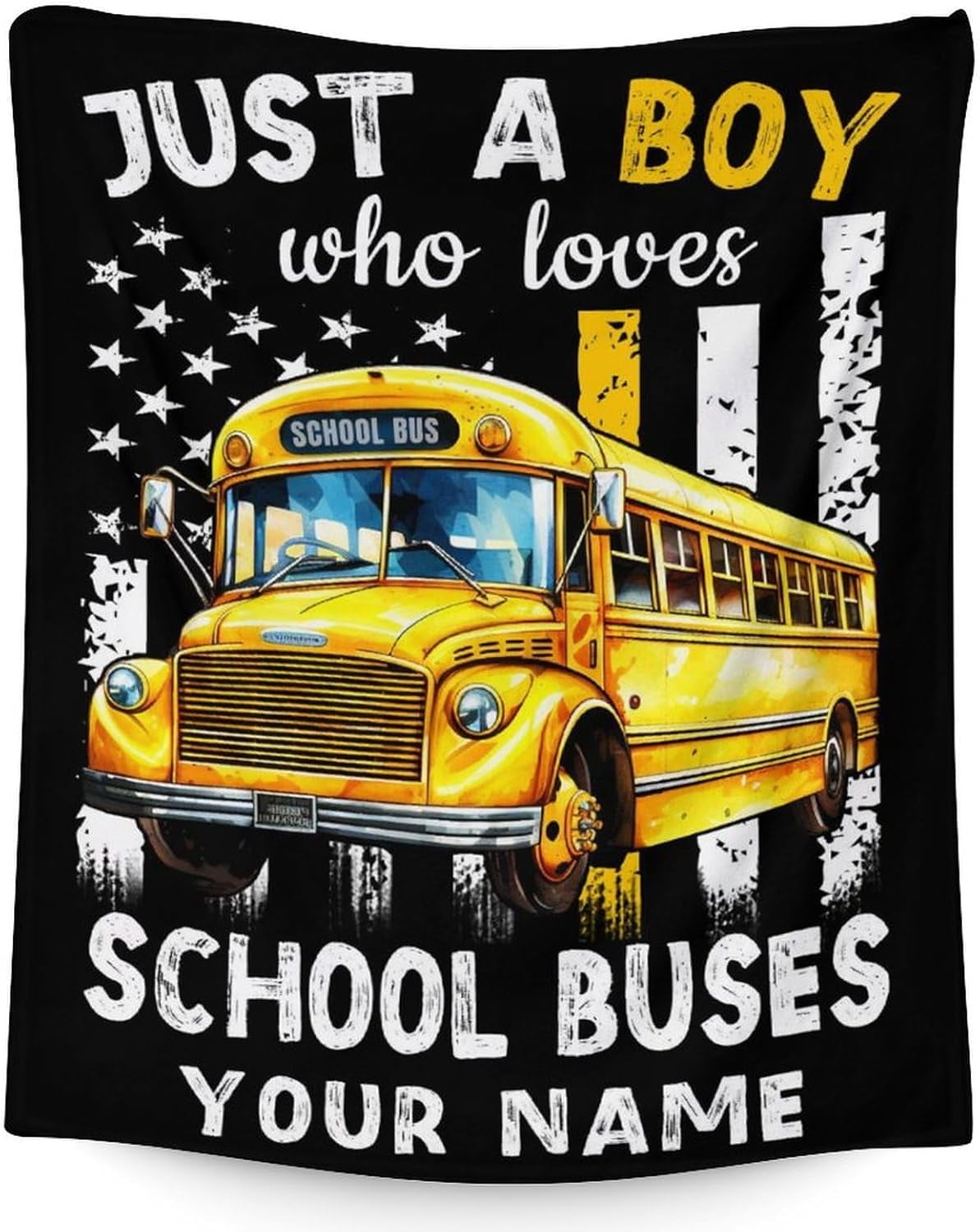 School Bus Blanket for Boys - 30 x 40 Inches Cute Throw Blanket Gifts ...