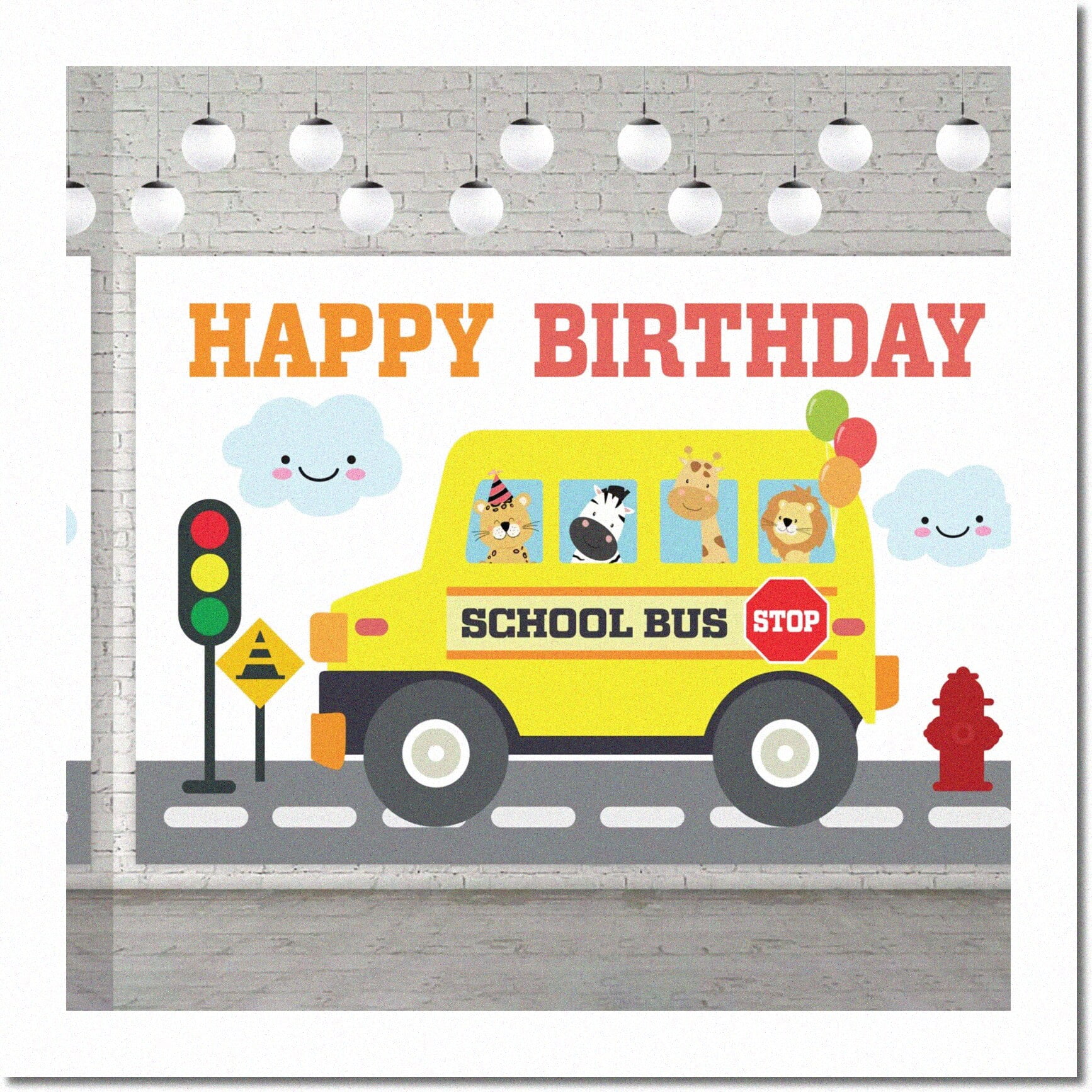 School Bus Celebration Kit: Vibrant Backdrop, Props & Decor for First ...
