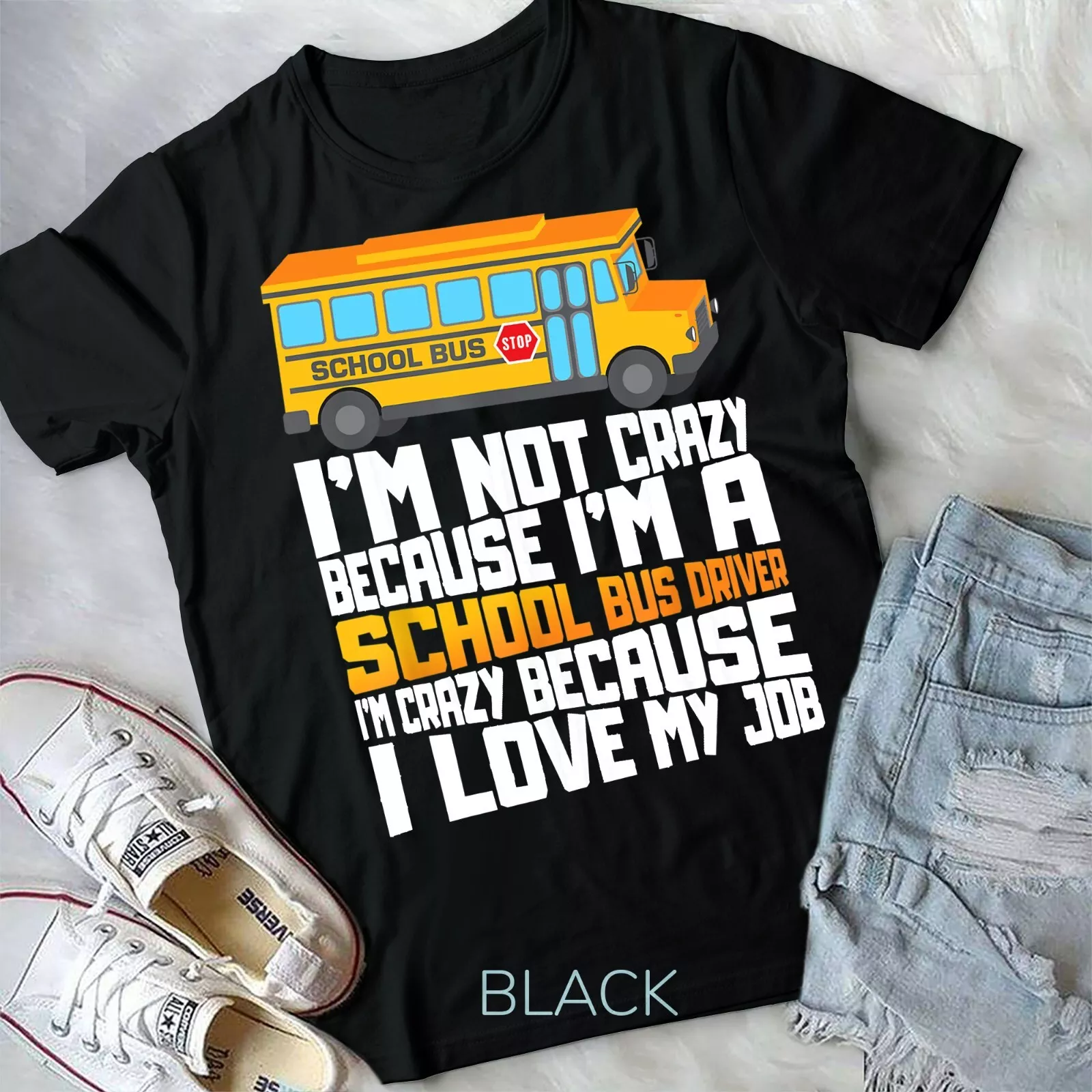 School Bus Crazy School Bus Driver Themed Graphic Design for Drivers ...