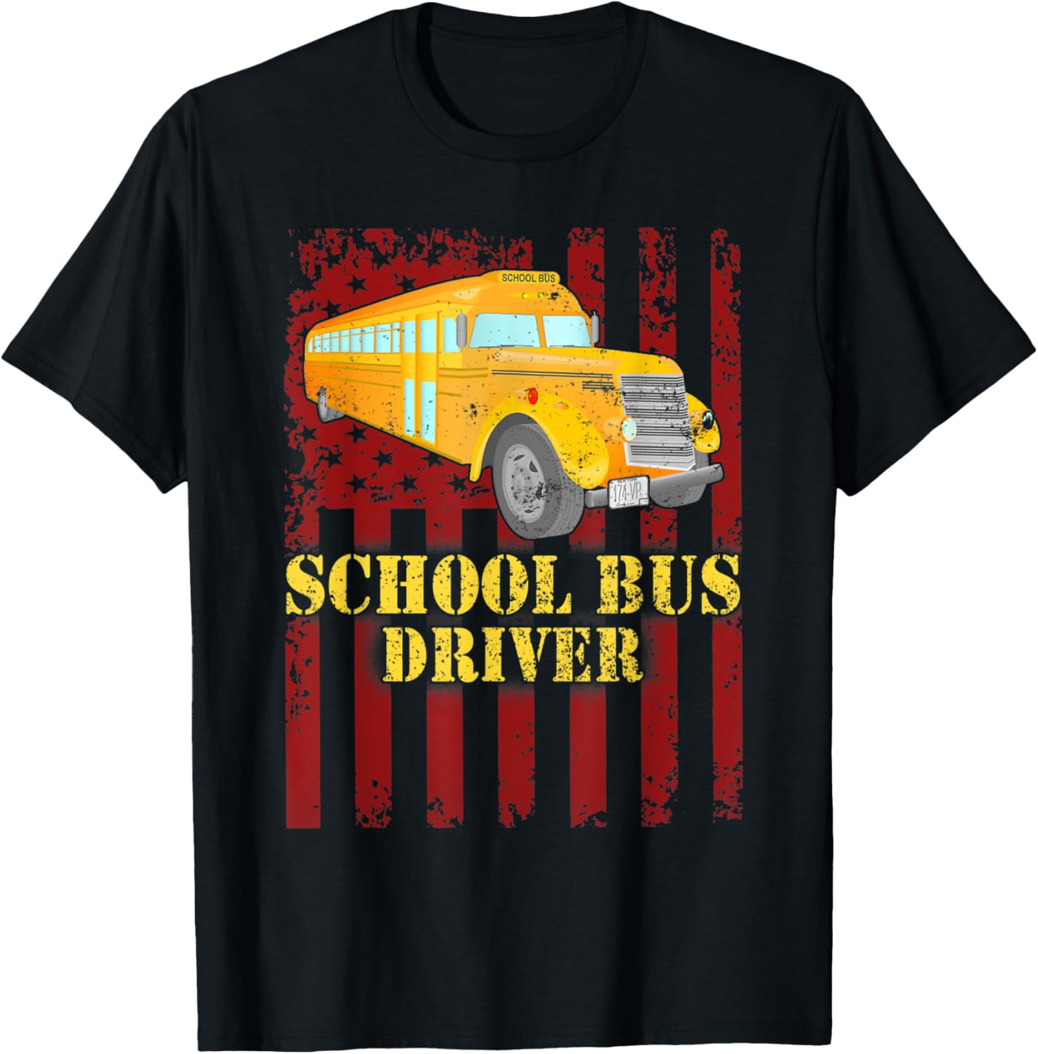 School Bus Driver American Flag Shirt - School Bus Driver T-Shirt ...
