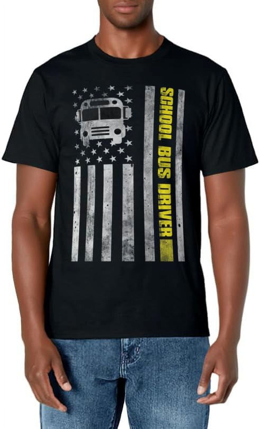 School Bus Driver American Flag Shirt, School Bus Driver T-Shirt ...