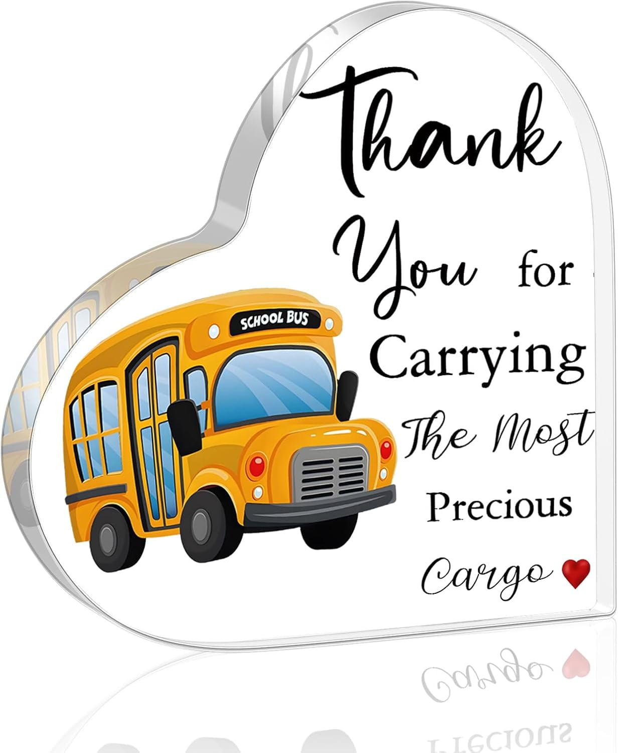 School Bus Driver Appreciation Heart Shaped Acrylic Decor for Men Women ...