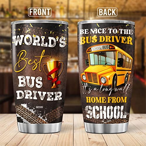 School Bus Driver Coffee Tumbler Travel Mug With Lid Appreciation Gifts ...