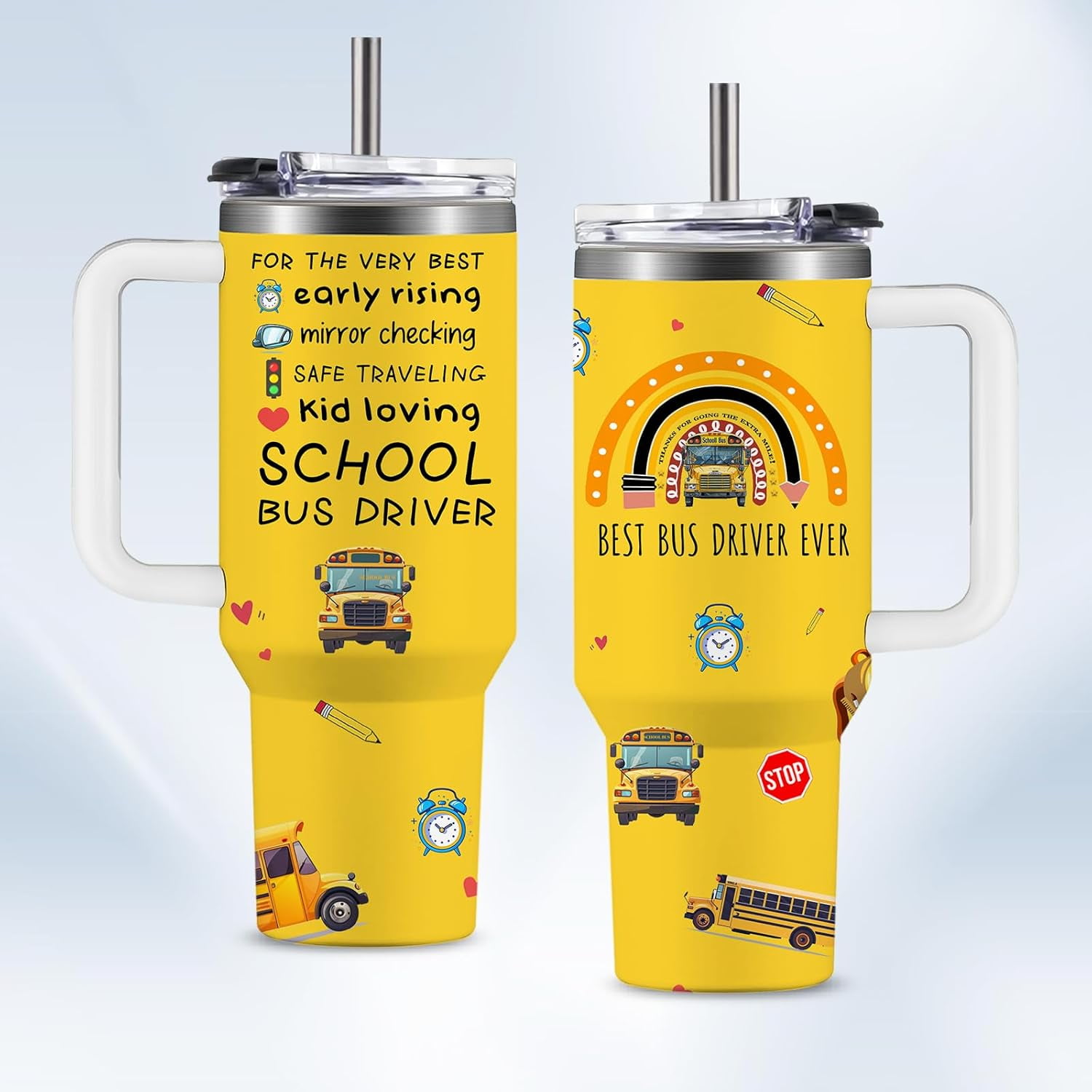 School Bus Driver Gifts - 40 Oz School Bus Driver Tumbler with Handle ...
