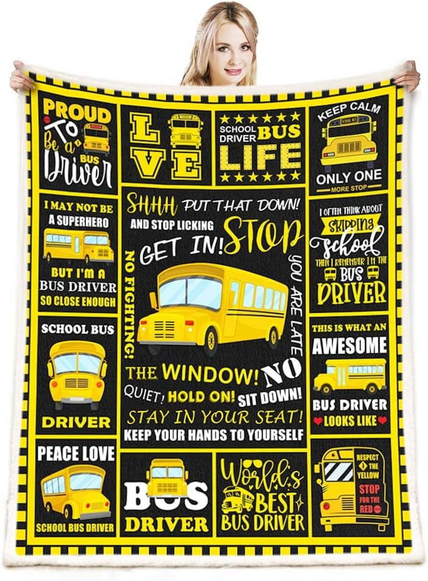School Bus Driver Gifts Blanket,Bus Driver Appreciation Gifts Throw ...