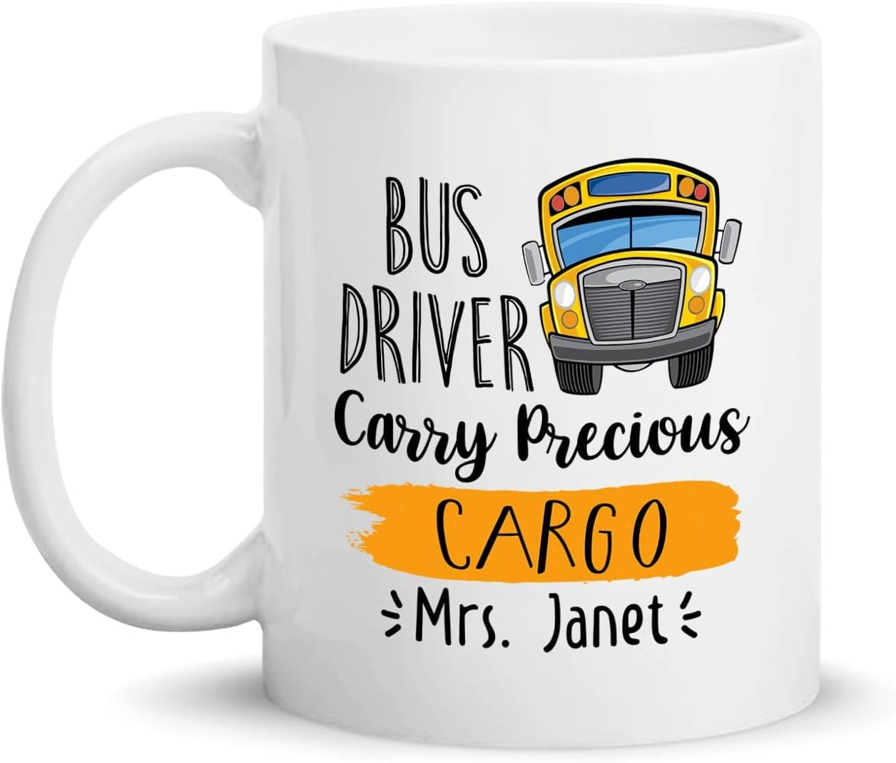 School Bus Driver Personalized Mug, Certified Mirror Checkin School Bus ...