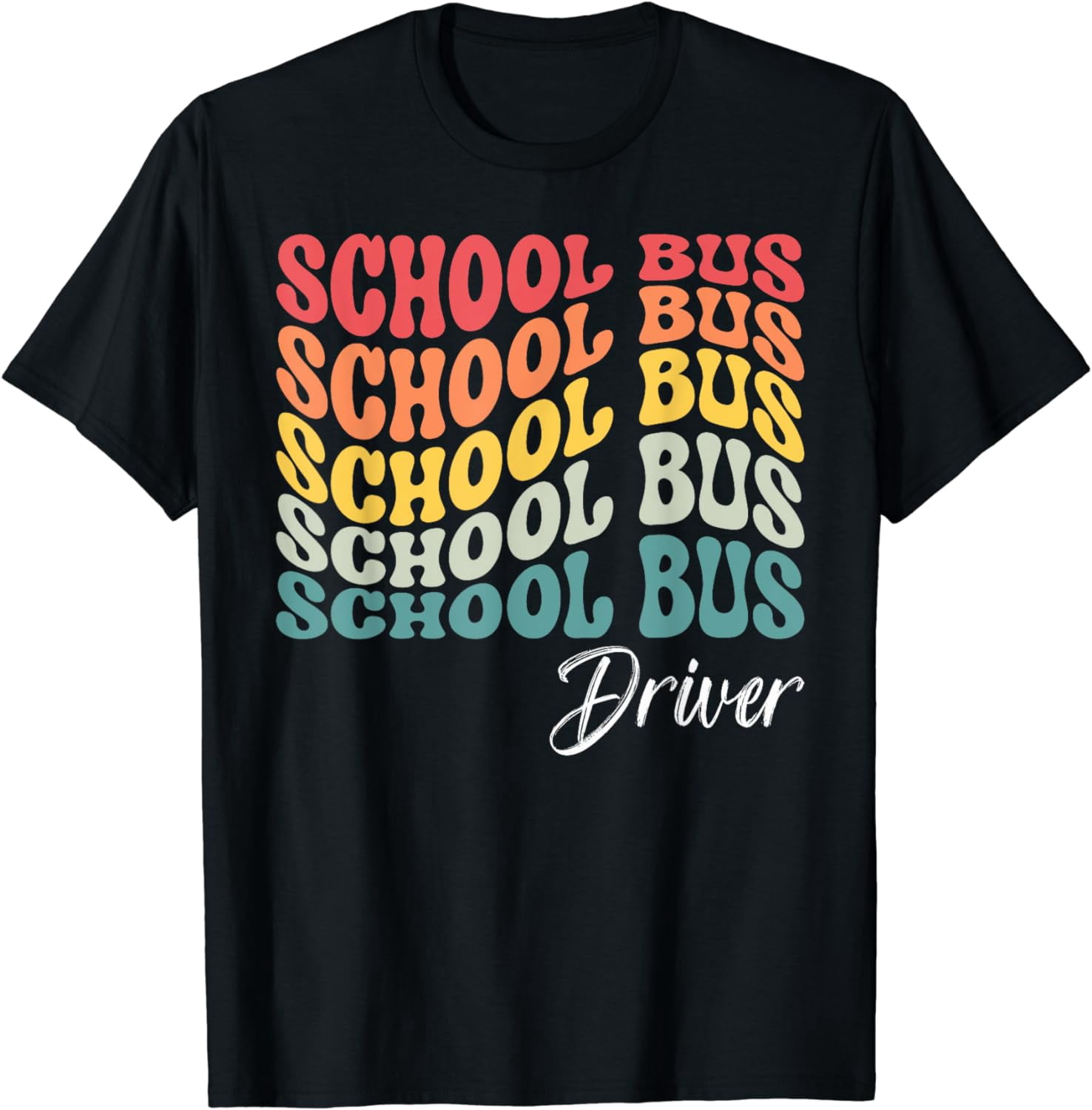 School Bus Driver Shirt Groovy Retro Funny Back to School T-Shirt ...