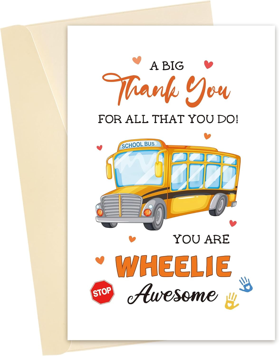 School Bus Driver Thank You Card - End of Year Gift, Appreciate Bus ...