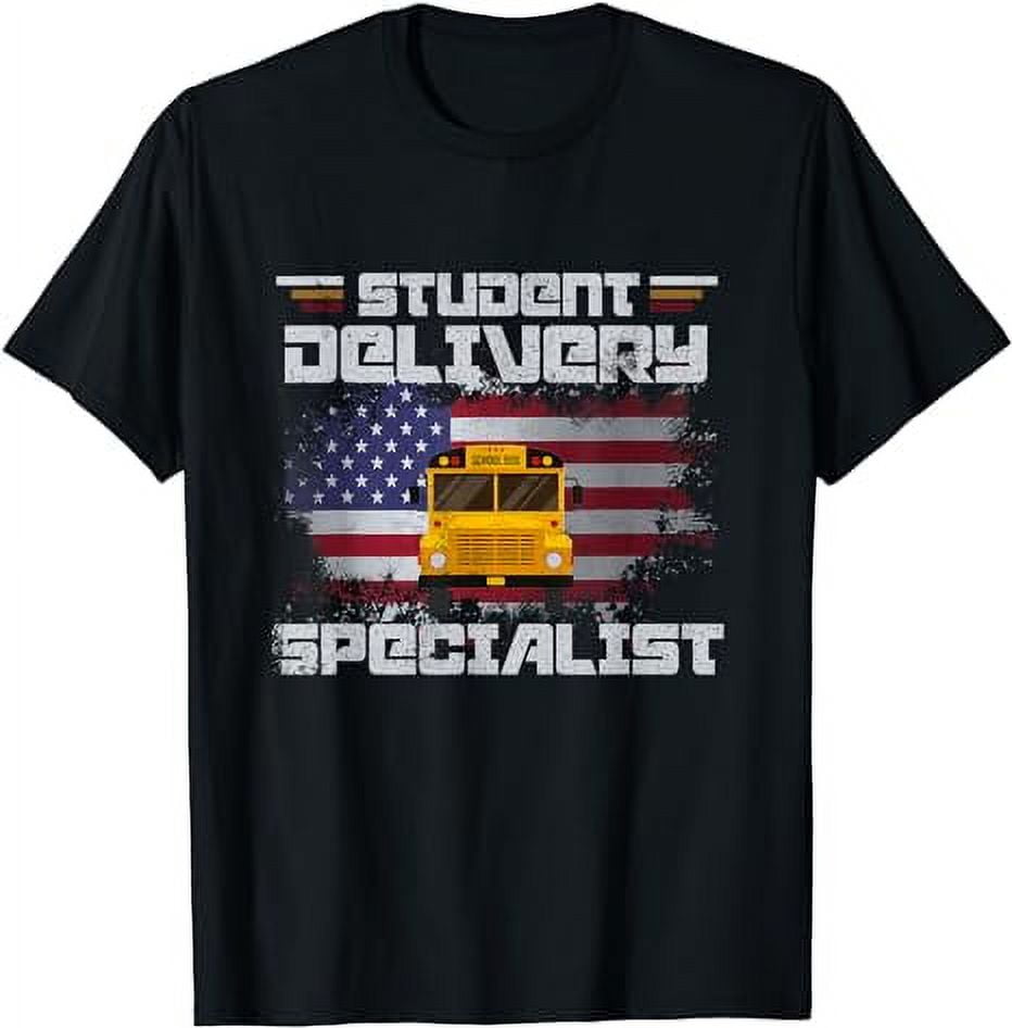School Bus Driver's American Flag Pride | School Bus Driver T-Shirt ...