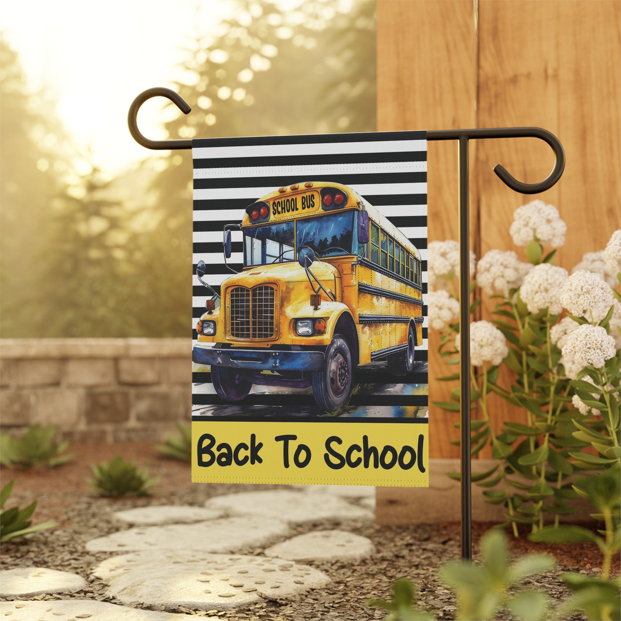 School Bus Flag, School Year Ready, Back to School Flag ID-0627-604S ...