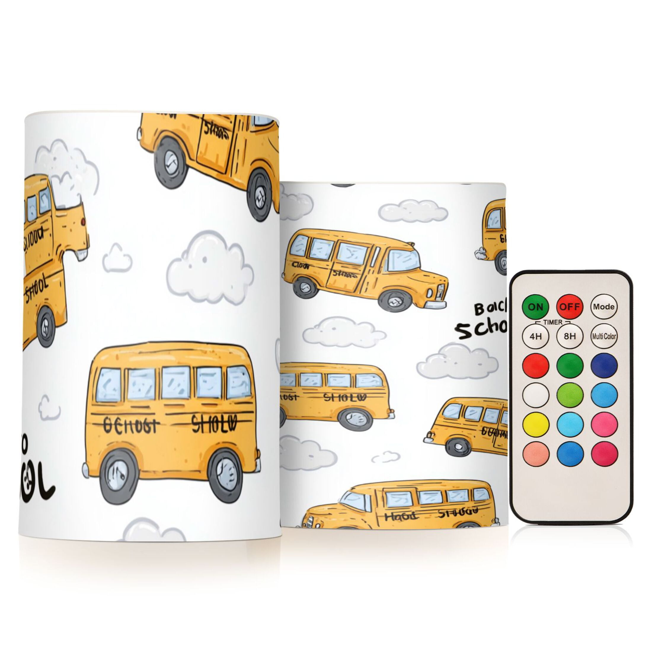 School Bus Flickering Flameless Candles Battery Operated with Remote ...