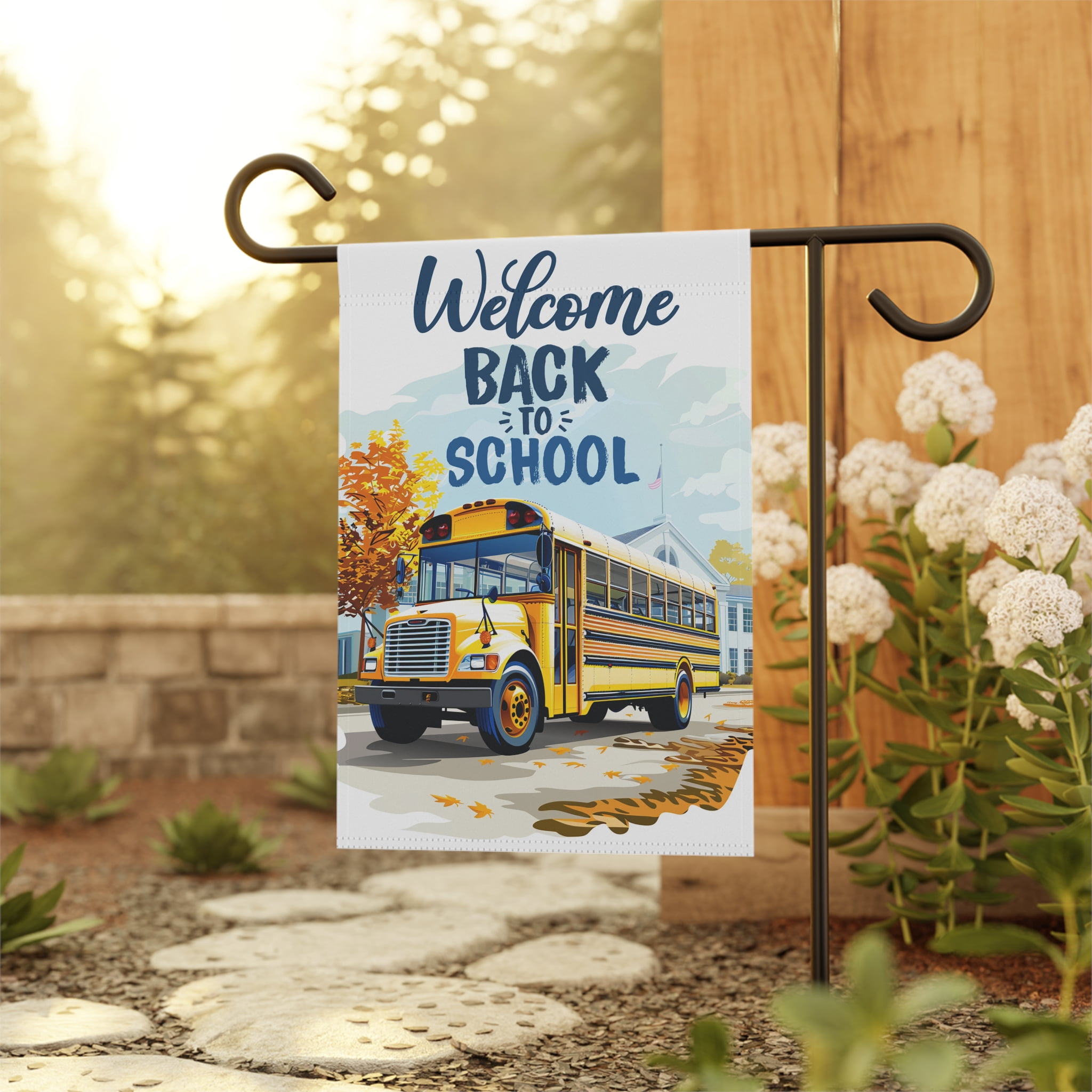 School Bus Garden Flag, School Year Ready, Back to School Flag ID-0627 ...