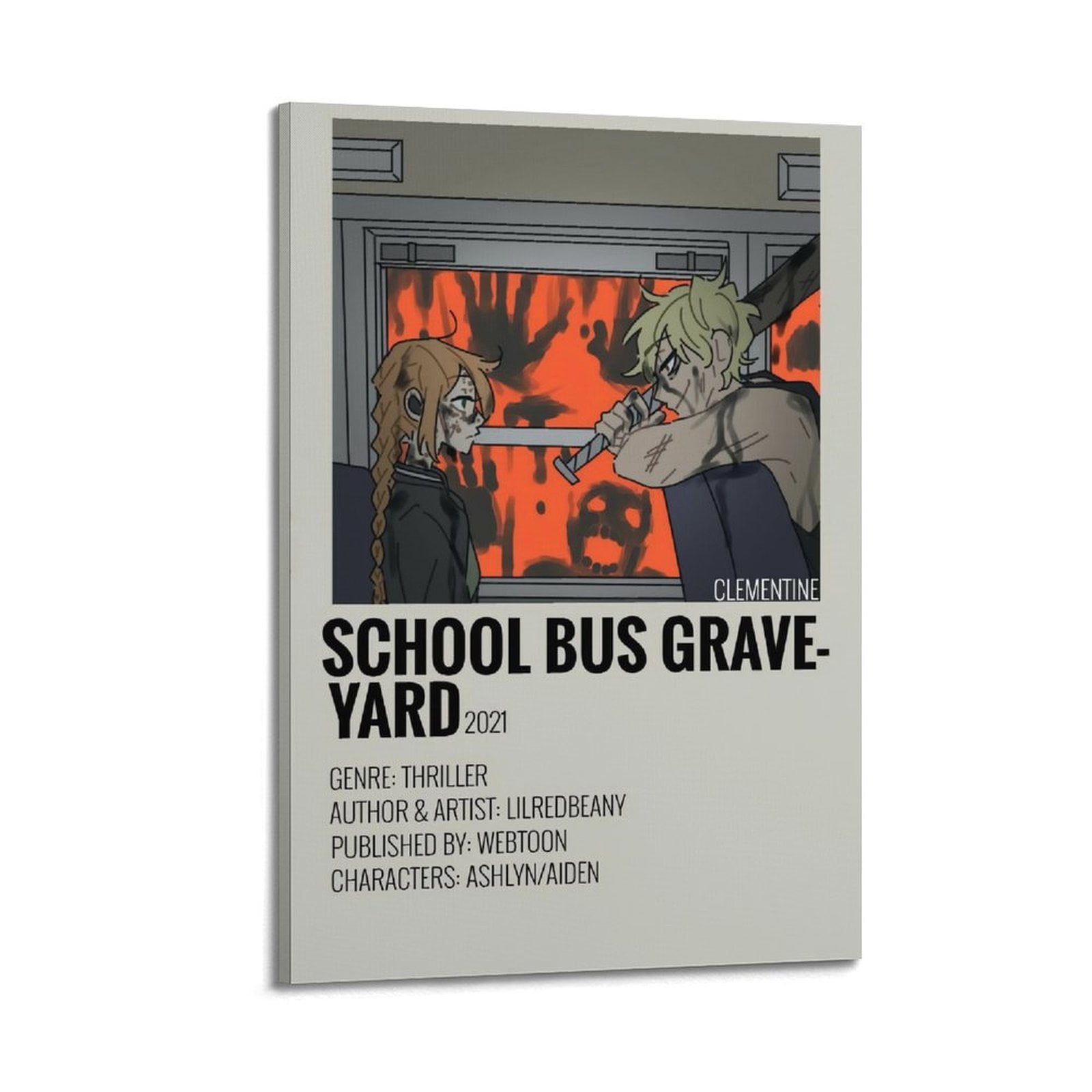 School Bus Graveyard Poster Wall Art Canvas Aesthetic Music And Movies ...