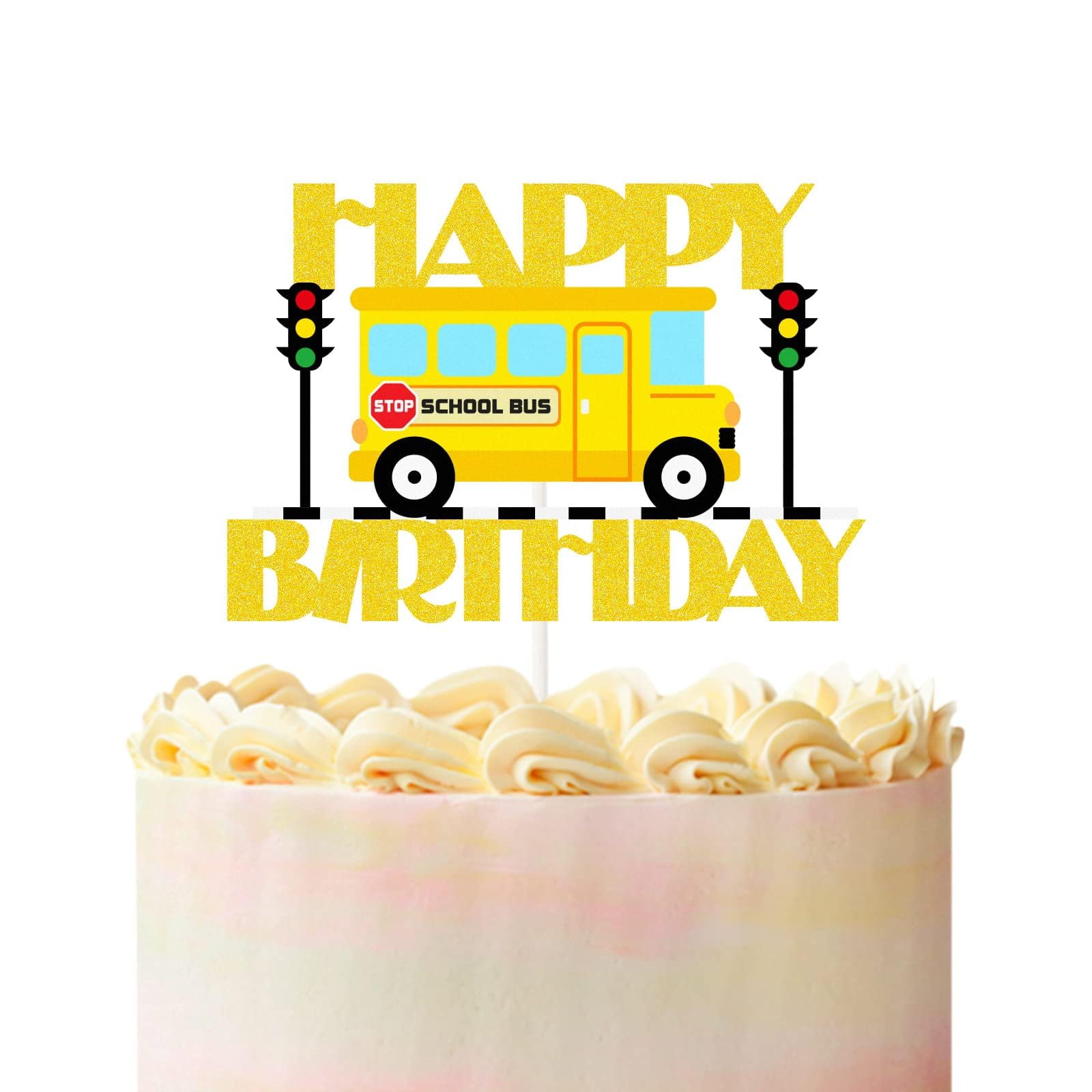 School Bus Happy Birthday Cake Topper,Ready to H2FSDRule the School ...