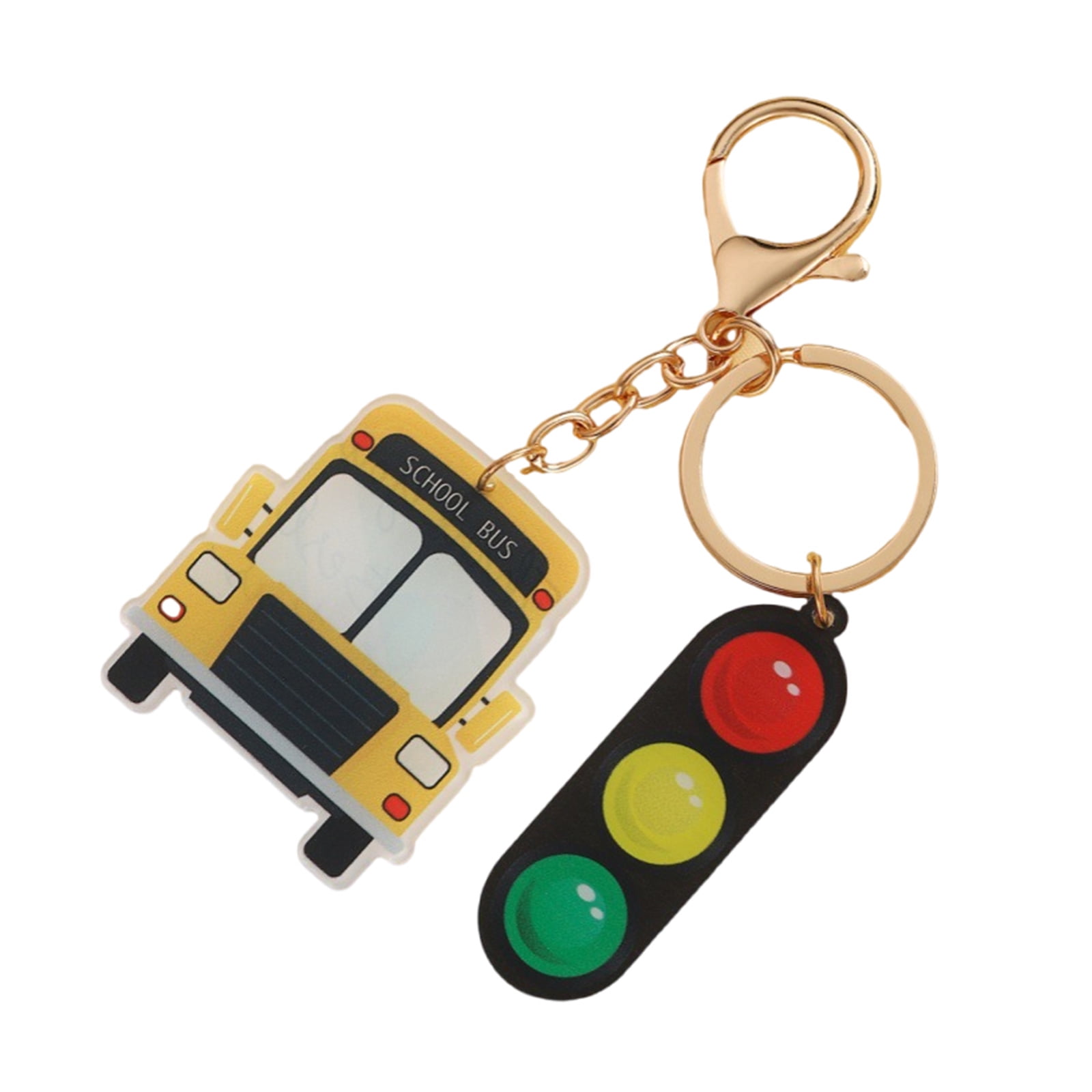 School Bus Keychain Pendant Traffics Light School Bus Keychain Backpack ...