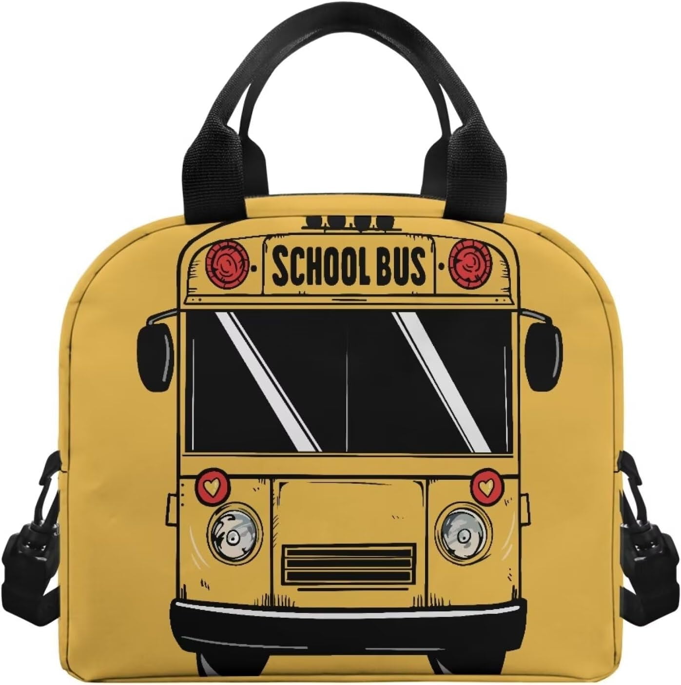 School Bus Kids Lunch Bag Insulated Lunch Box Reusable Leakproof Cooler ...