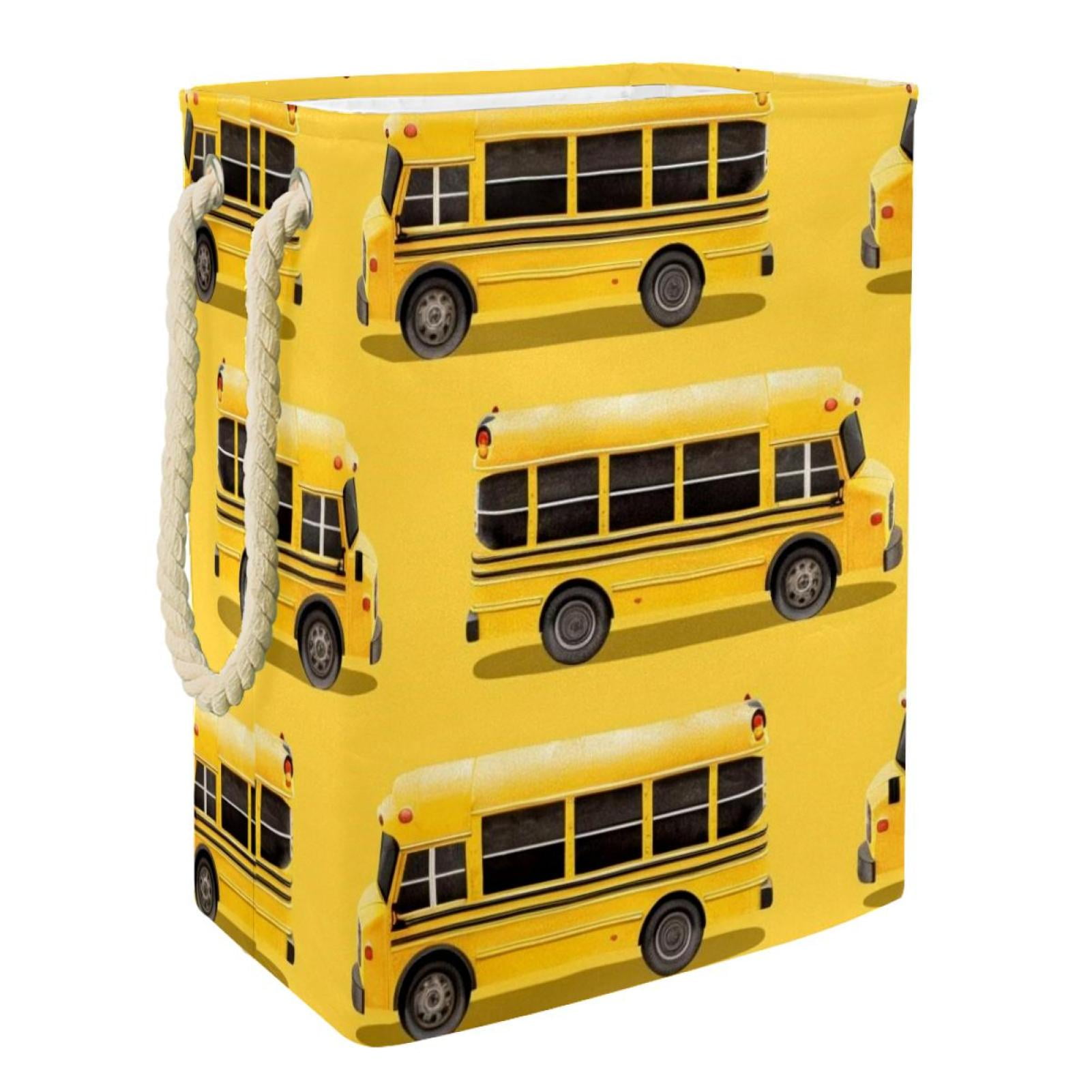 School Bus Laundry Hamper, Collapsible Laundry Baskets Firm Washing Bin ...