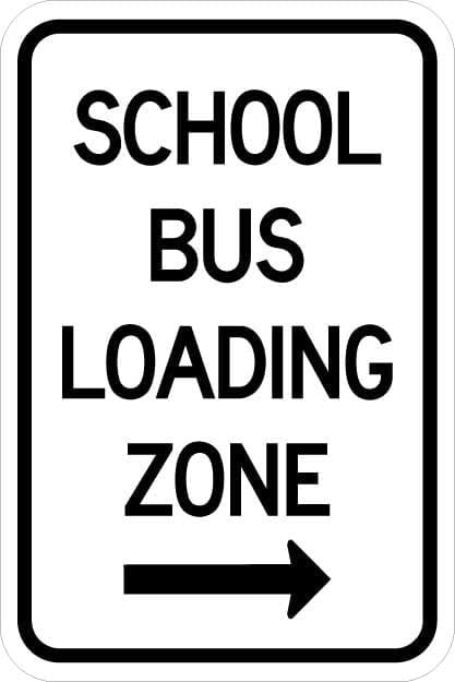 School Bus Loading Zone (with arrow) School Signs Metal - Caution ...