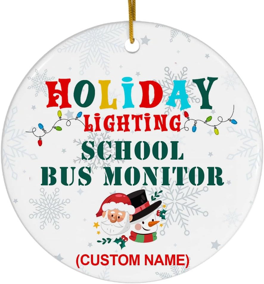 School Bus Monitor Christmas Ornaments 2025 for Women Friendship ...