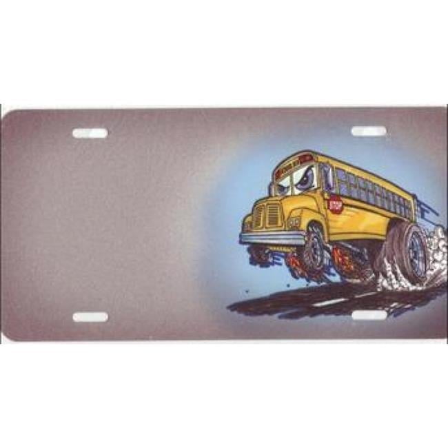 School Bus Offset Airbrush License Plate Free Personalization on this ...