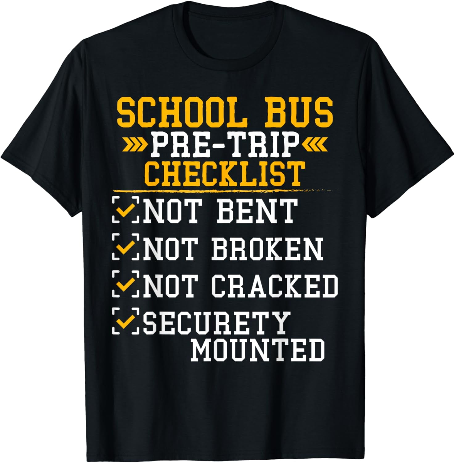 School Bus Pre Trip Checklist School Bus Driver Appreciation T-Shirt ...
