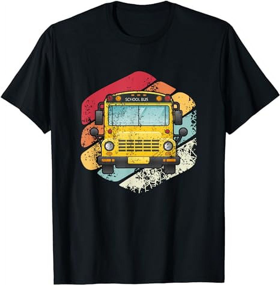 School Bus Retro Circle Funny School Bus Driver T-Shirt - Walmart.com