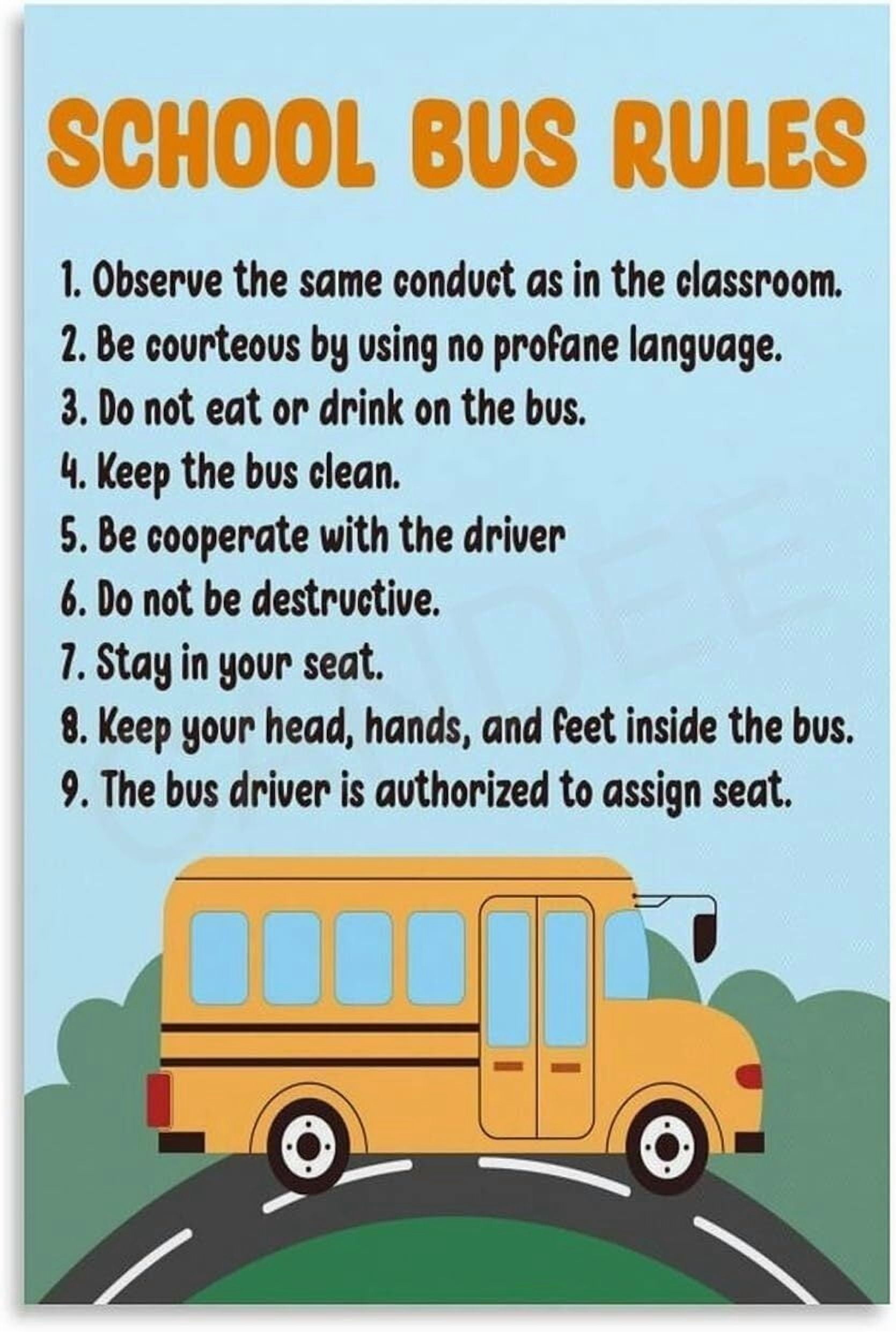 School Bus Safety Knowledge Poster Driver Knowledge Poster (1) Canvas ...