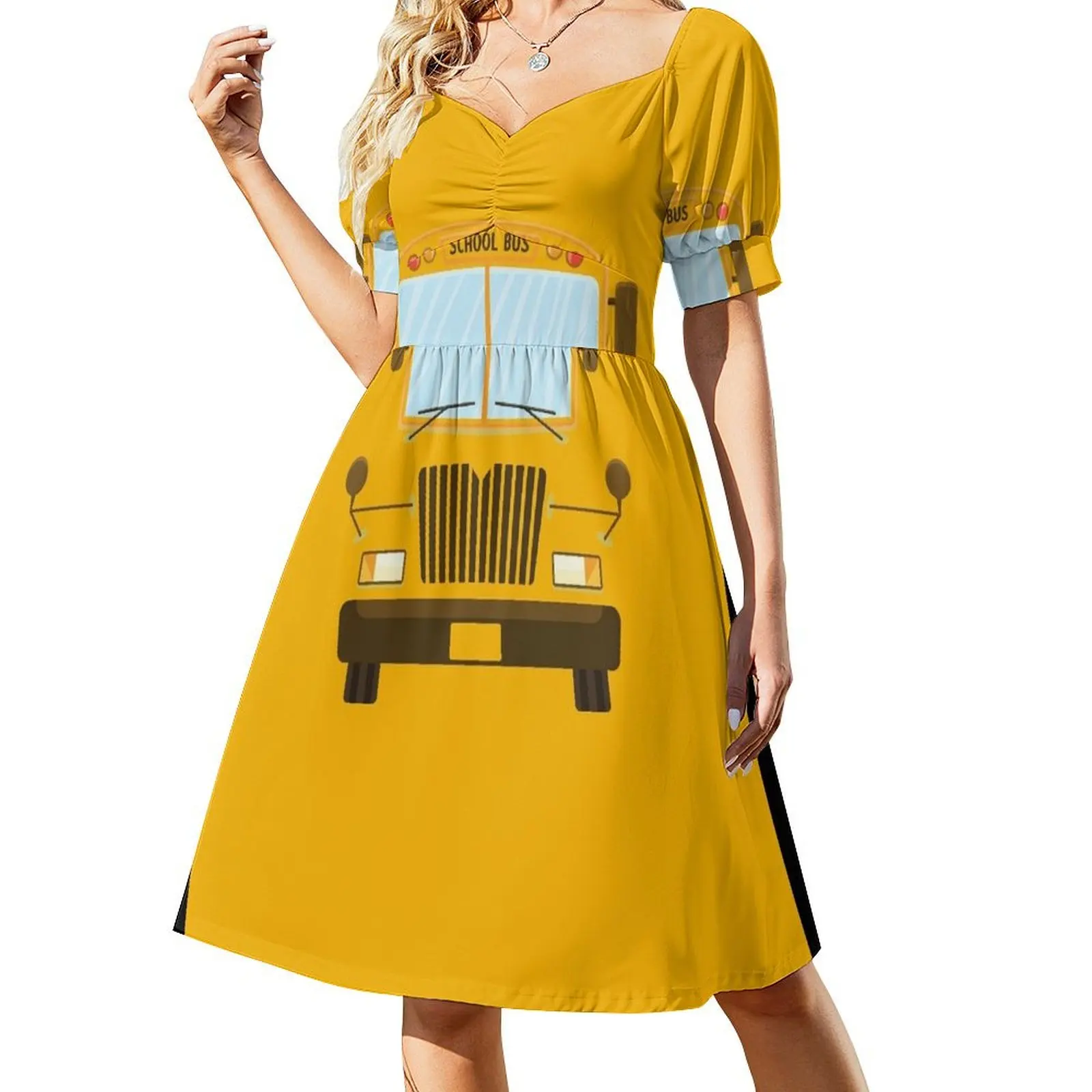 School Bus Simple and easy Halloween Costume Sleeveless Dress Dress for ...