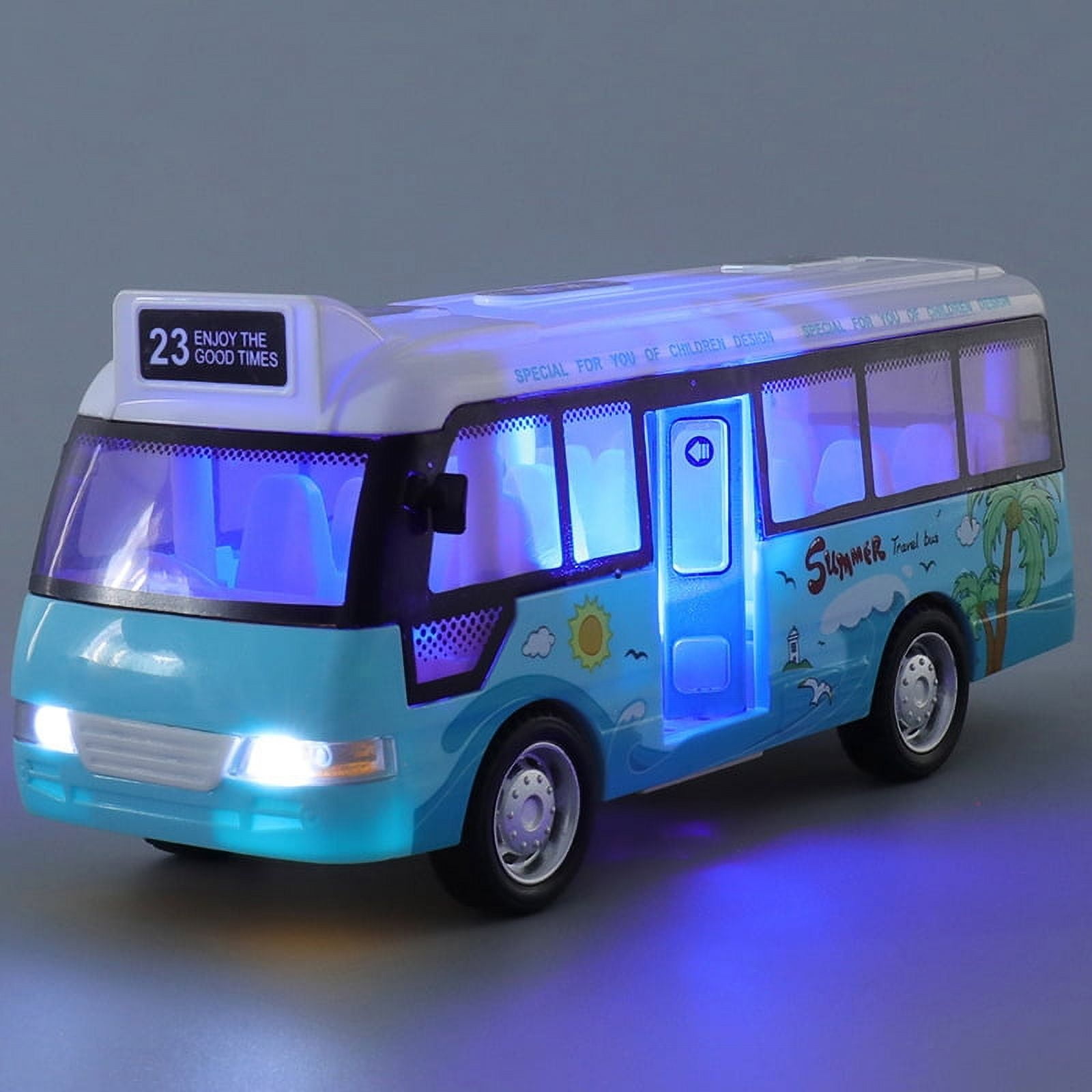 School Bus Sound Light Tour Bus Model Boy Toy Diecasts Toy Vehicles ...