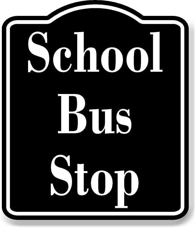 School Bus Stop BLACK Aluminum Composite Sign, 8.5"x10" - Walmart.com