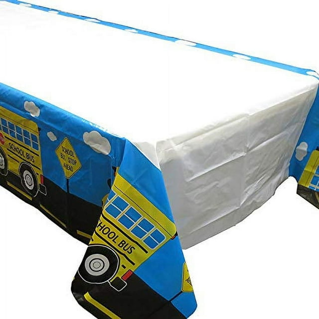 School Bus Tablecovers (2 Pack), Kindergarten Party Supplies, School ...