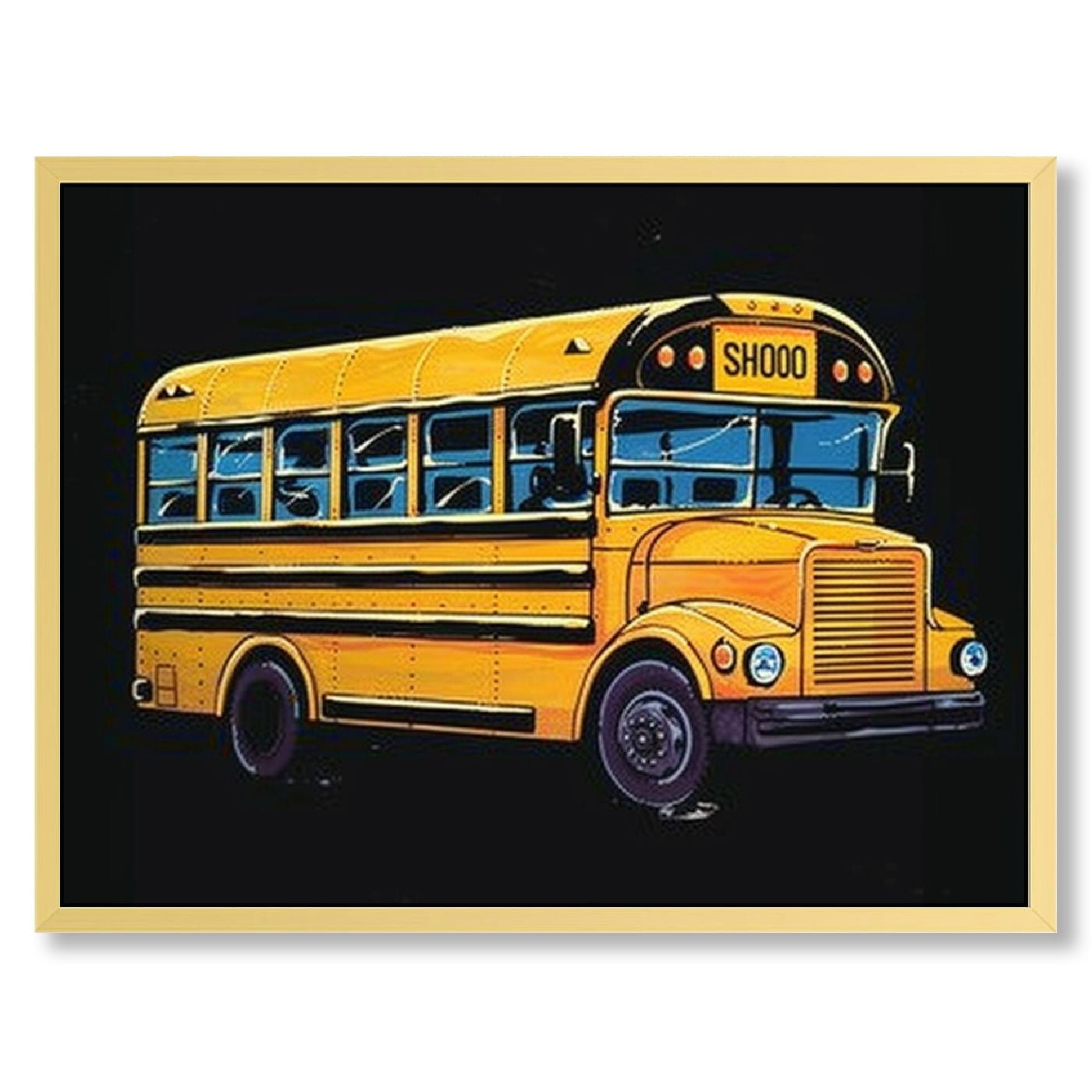 School Bus Wall Art Canvas Posters Print Painting Living Room Bedroom ...