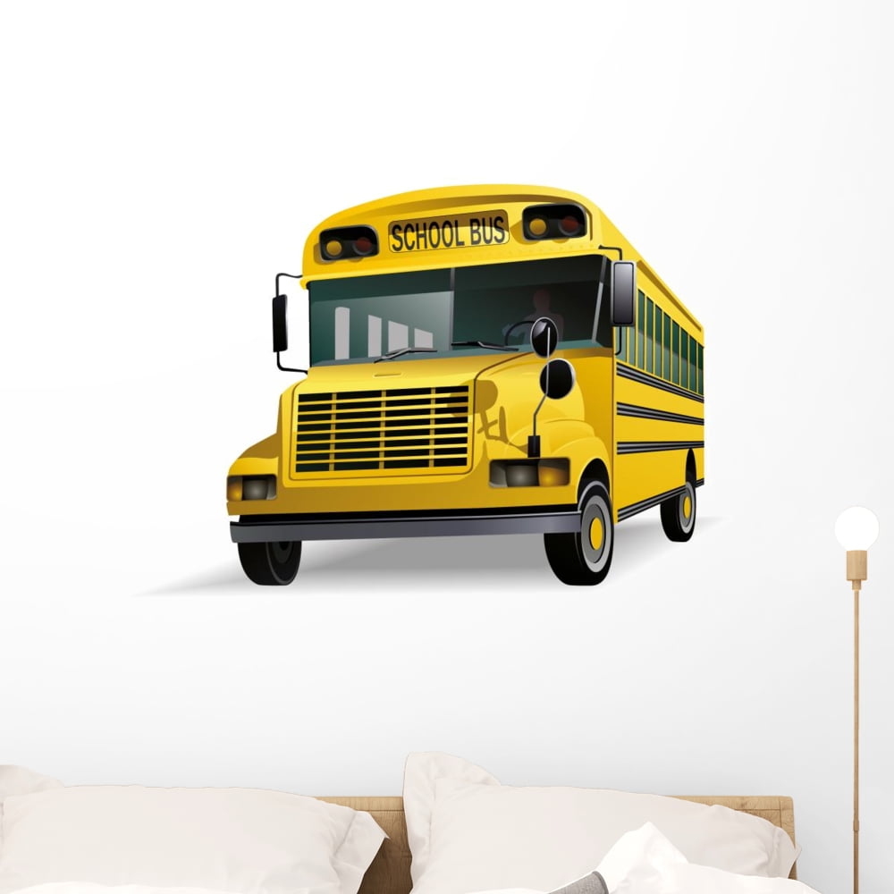 School Bus Wall Decal Mural by Wallmonkeys Vinyl Peel and Stick Graphic ...