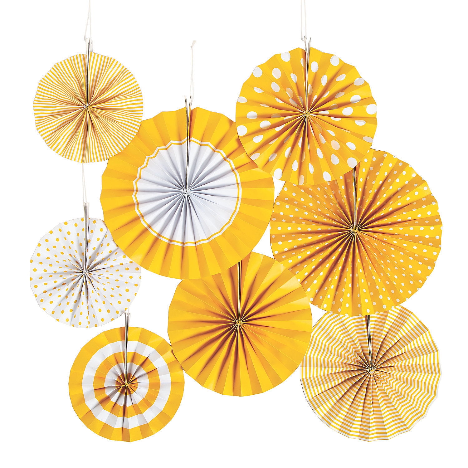 School Bus Yellow Paper Fan Assortment - Party Decor - 8 Pieces ...