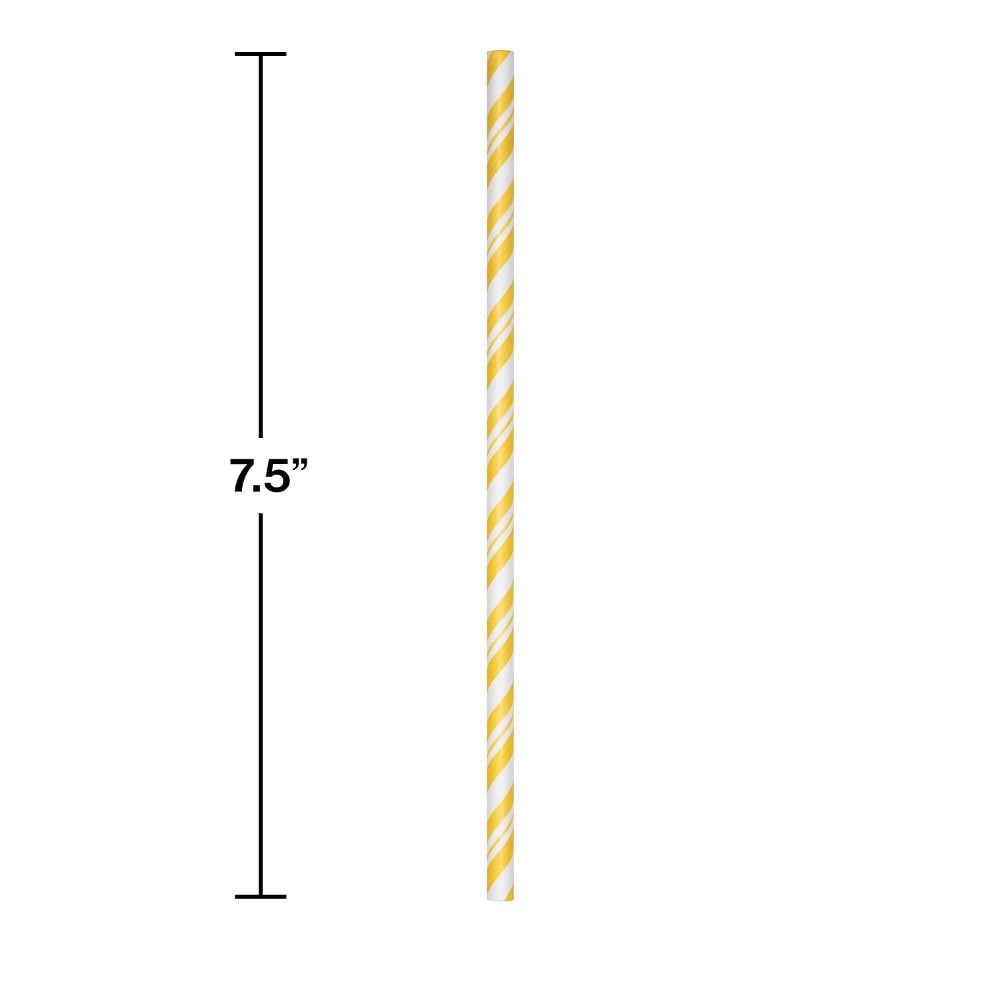 School Bus Yellow Striped Paper Straws - Walmart.com