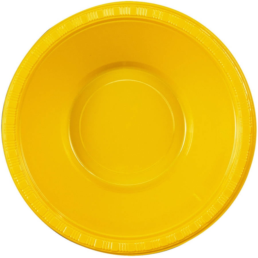 School Bus Yellow, Yellow, Plastic Bowls, 20pk - Walmart.com