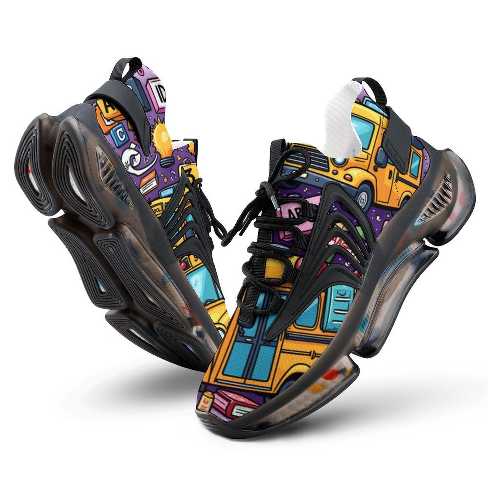 School Buses, Education, Learning, Art Walking Shoes for Men Woman ...