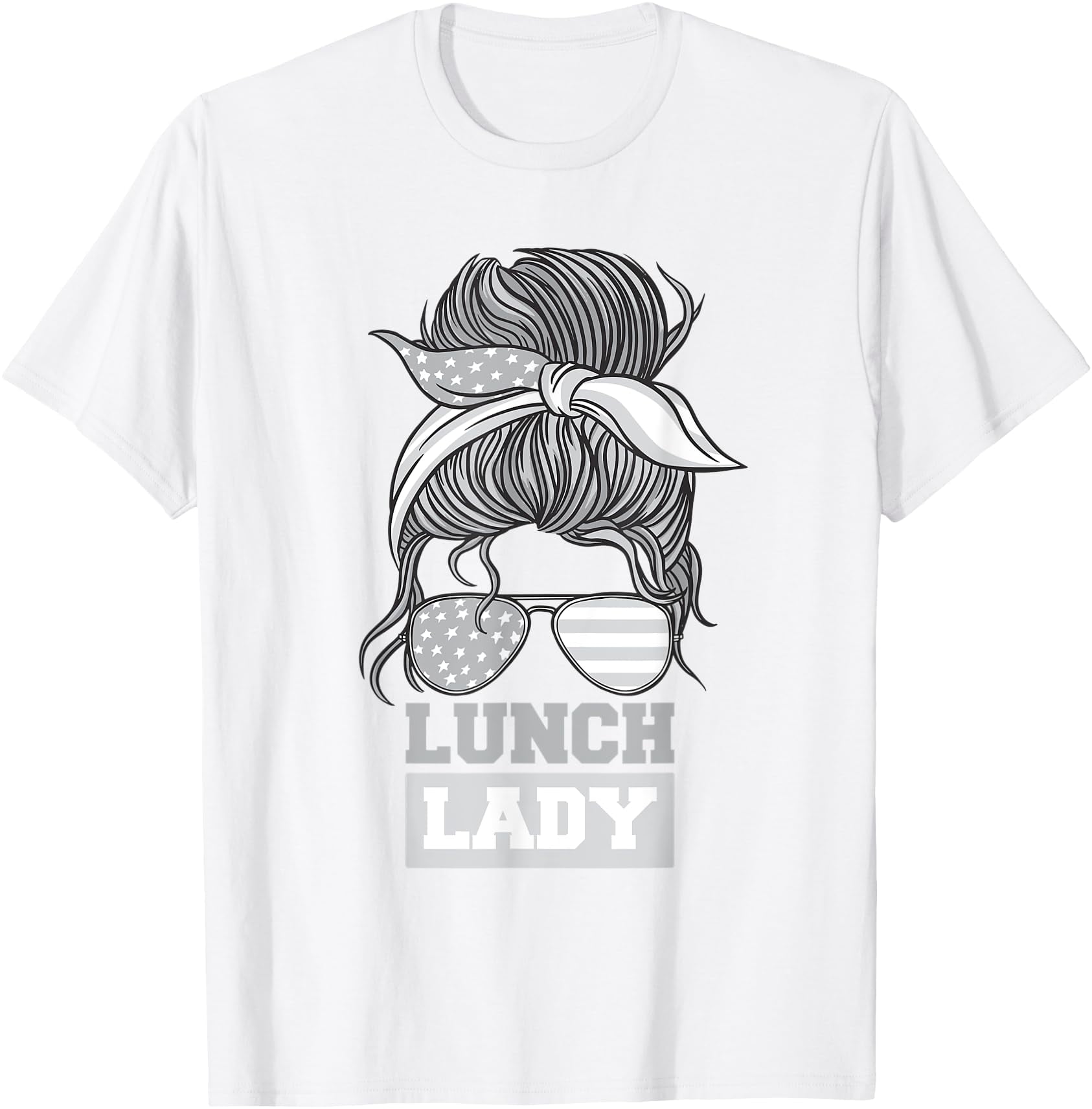 School Cafeteria Crew USA Flag Lunch Lady T-Shirt - Walmart.com