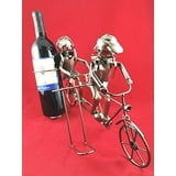 School Children On Tandem Bicycle Hand Made Metal Two Wine Bottle ...