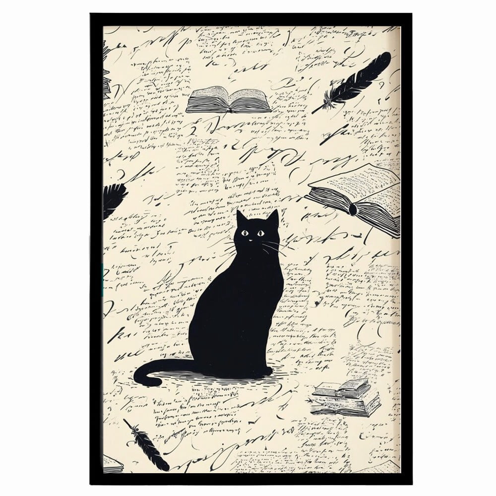 School Classroom Decor, Literature Teacher Gift, Cute Cat Reading ...